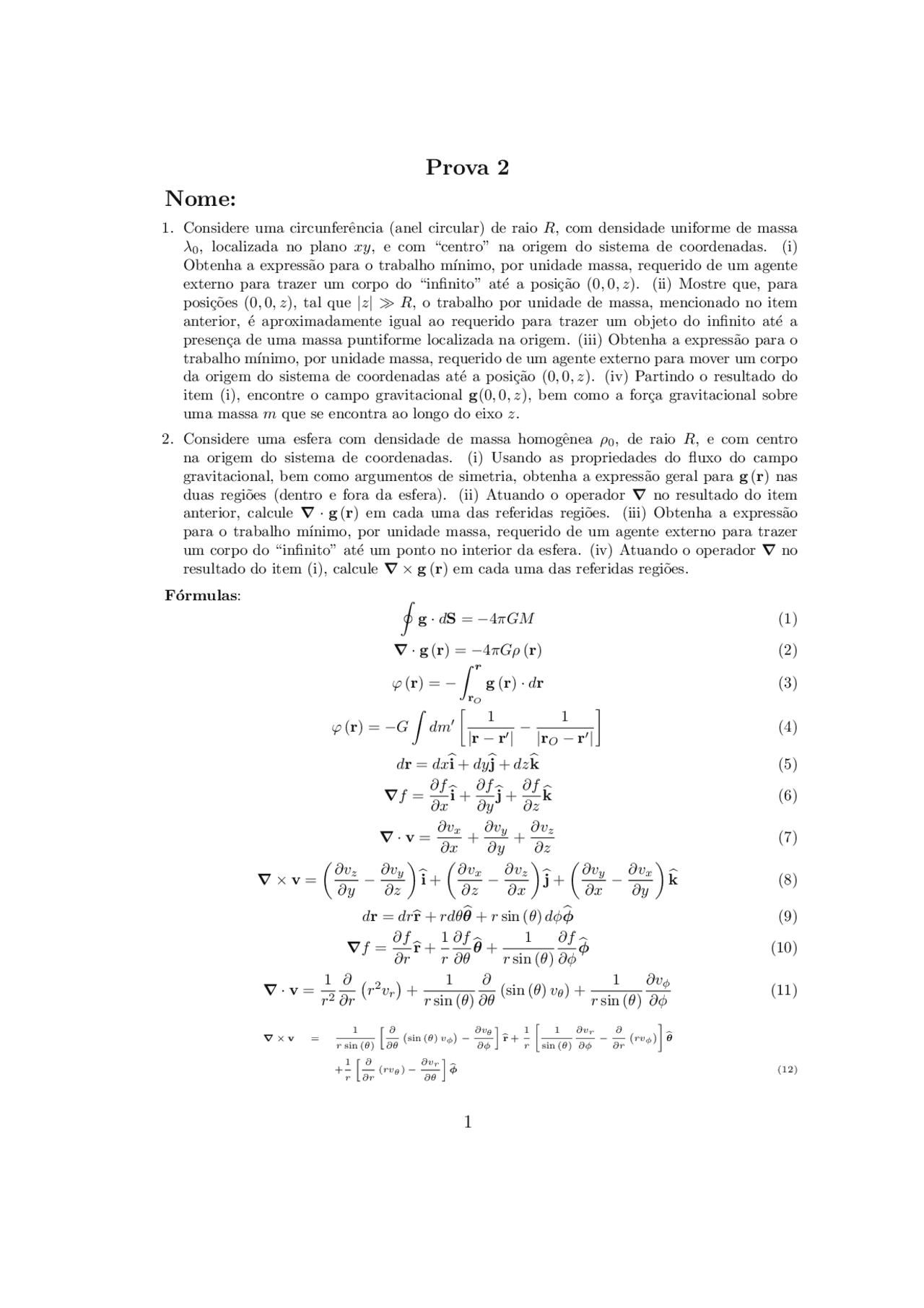 Prova De Eletrostastica Resolvida Provas Eletromagnetismo Docsity