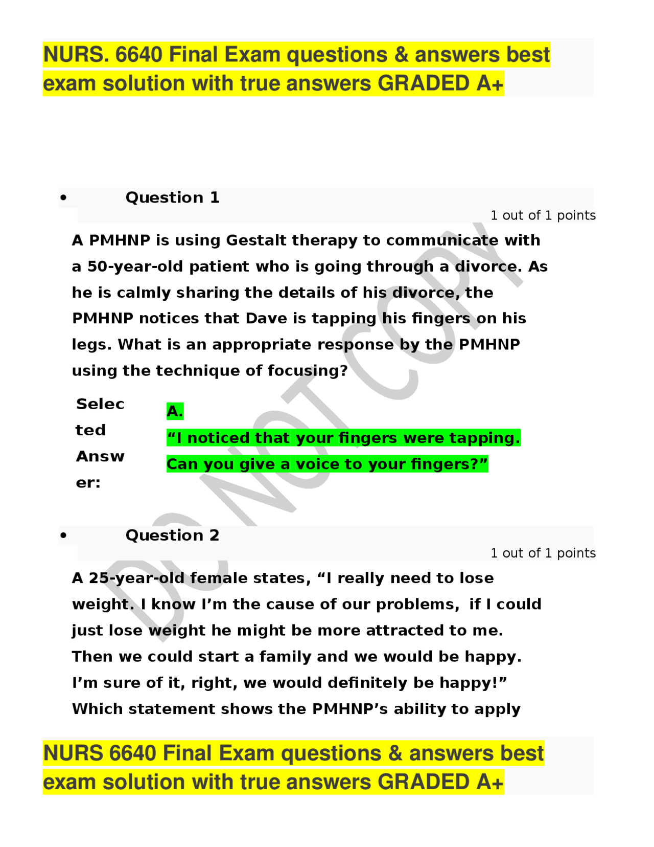 Nurs 6640 Final Exam Questions And Answers Best Exam Solution With True
