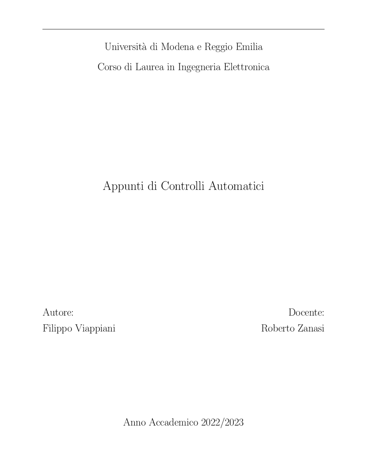 Appunti Completi Del Corso Di Controlli Automatici Appunti Di