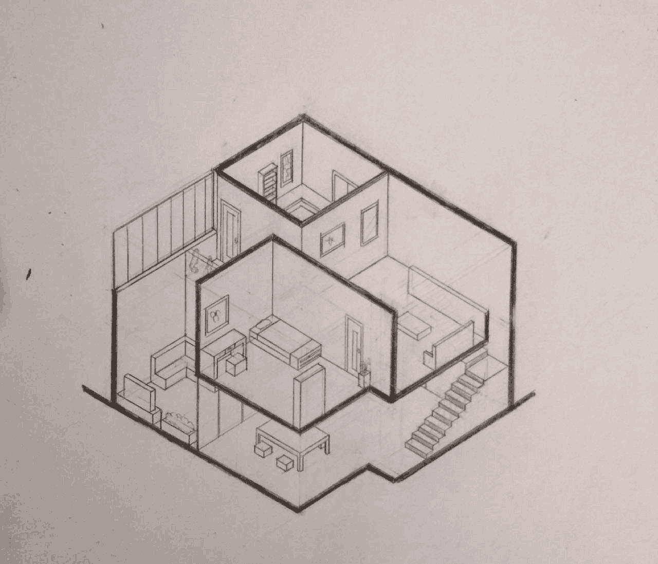 Isometria abierta, casa de 2 pisos | Guías, Proyectos, Investigaciones ...