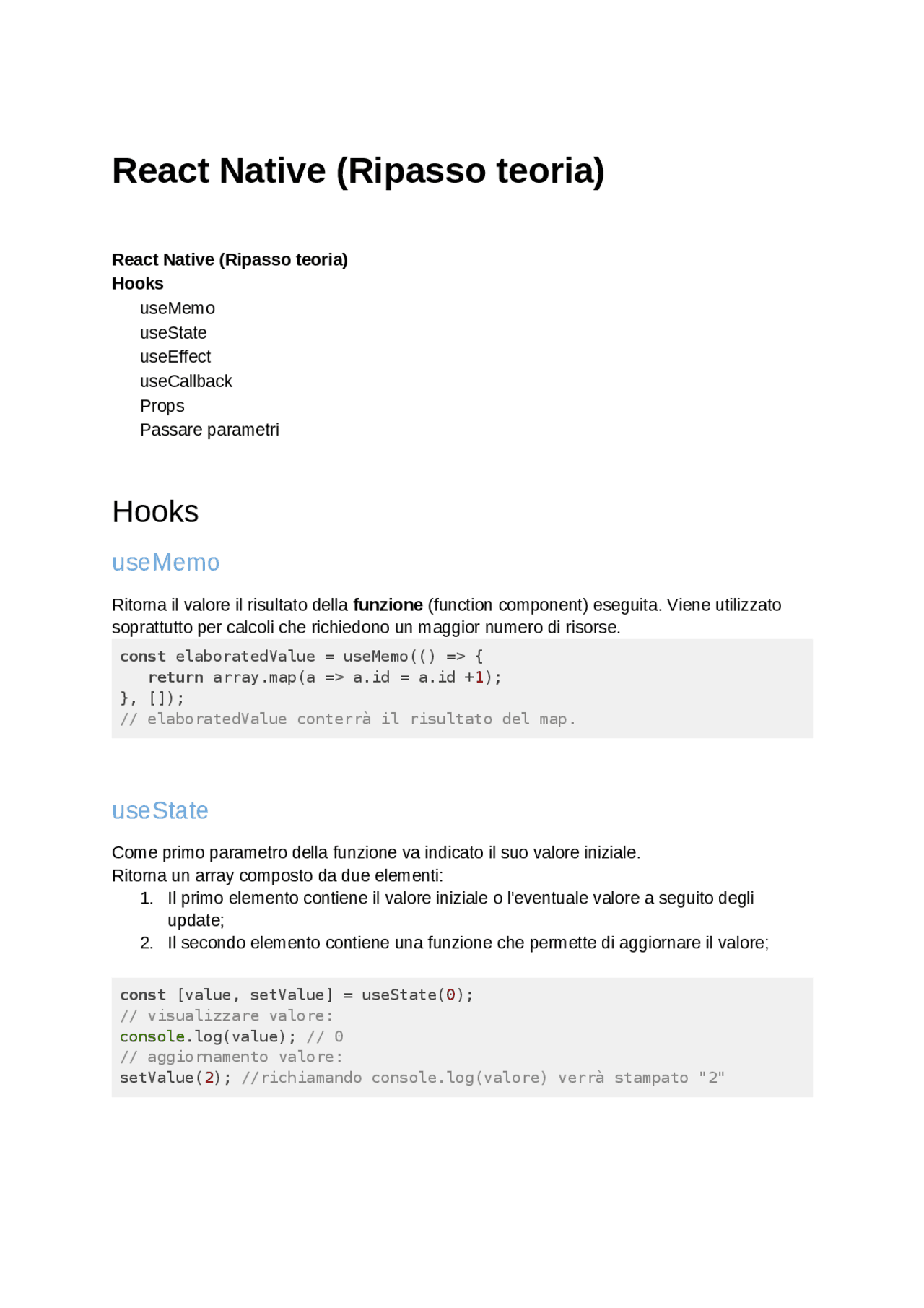 React Native (Ripasso teoria) | Appunti di Sviluppo di Applicazioni Web | Docsity