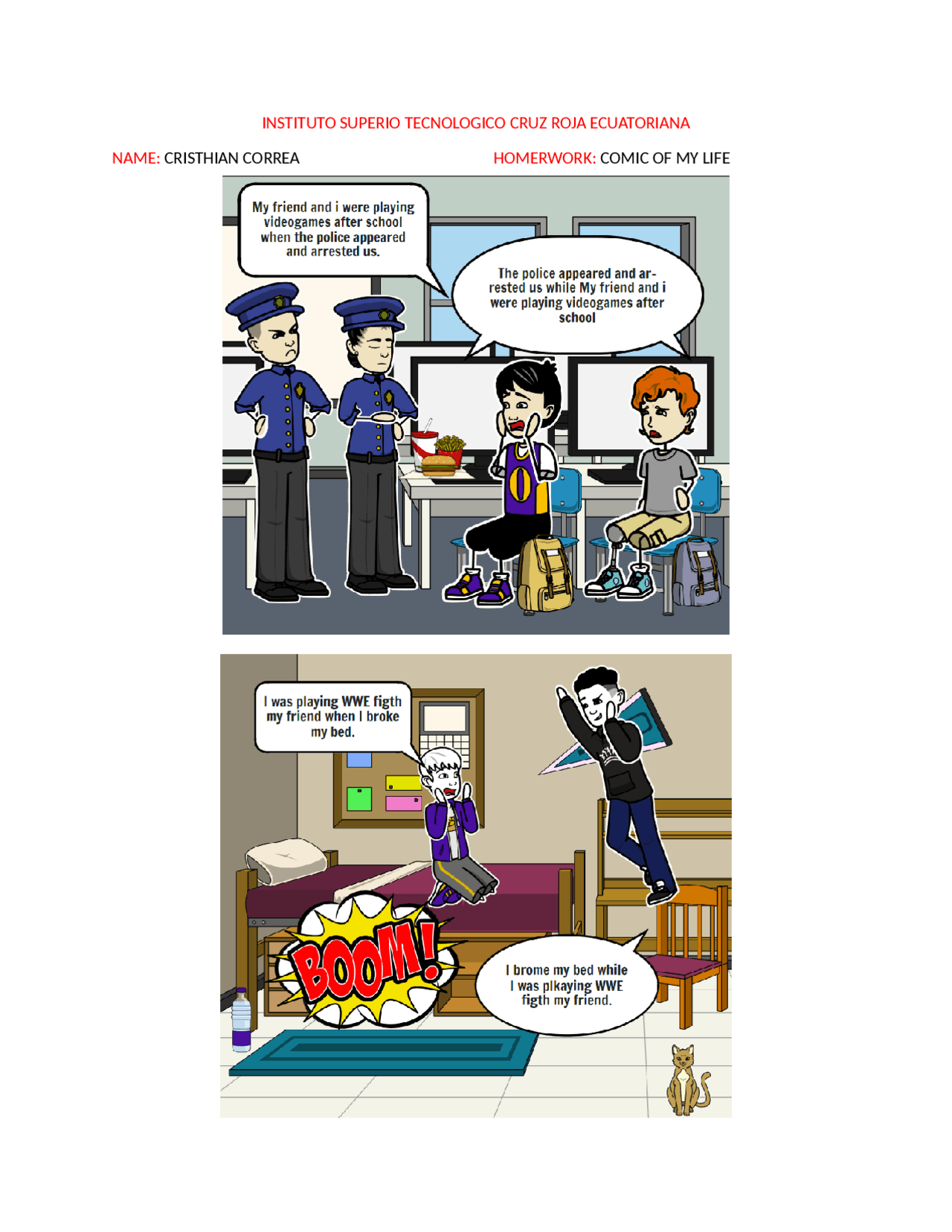 COMIC DE INGLES BASICO | Ejercicios de Inglés Técnico | Docsity