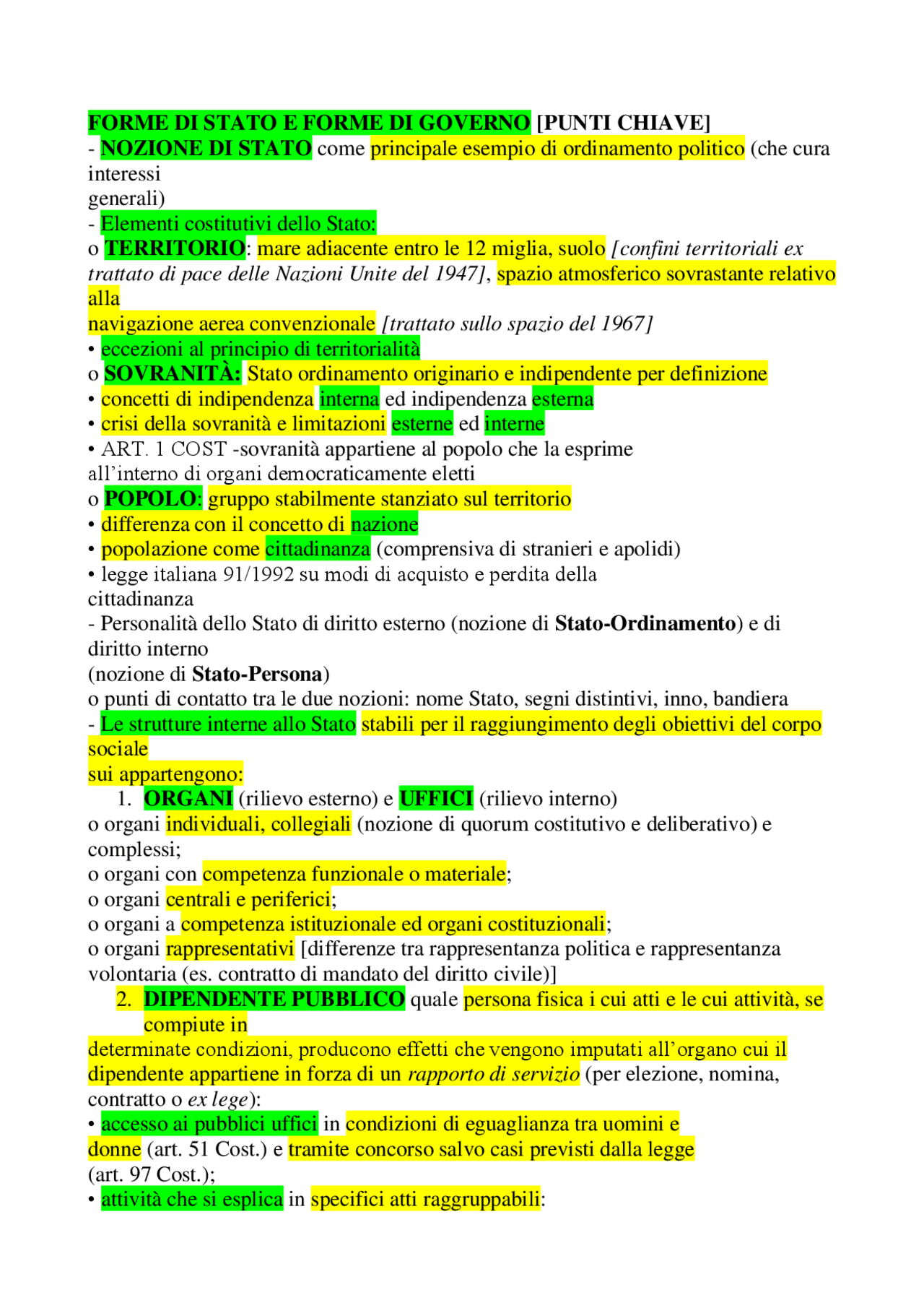 Forme Di Stato E Forme Di Governo Appunti Di Diritto Docsity