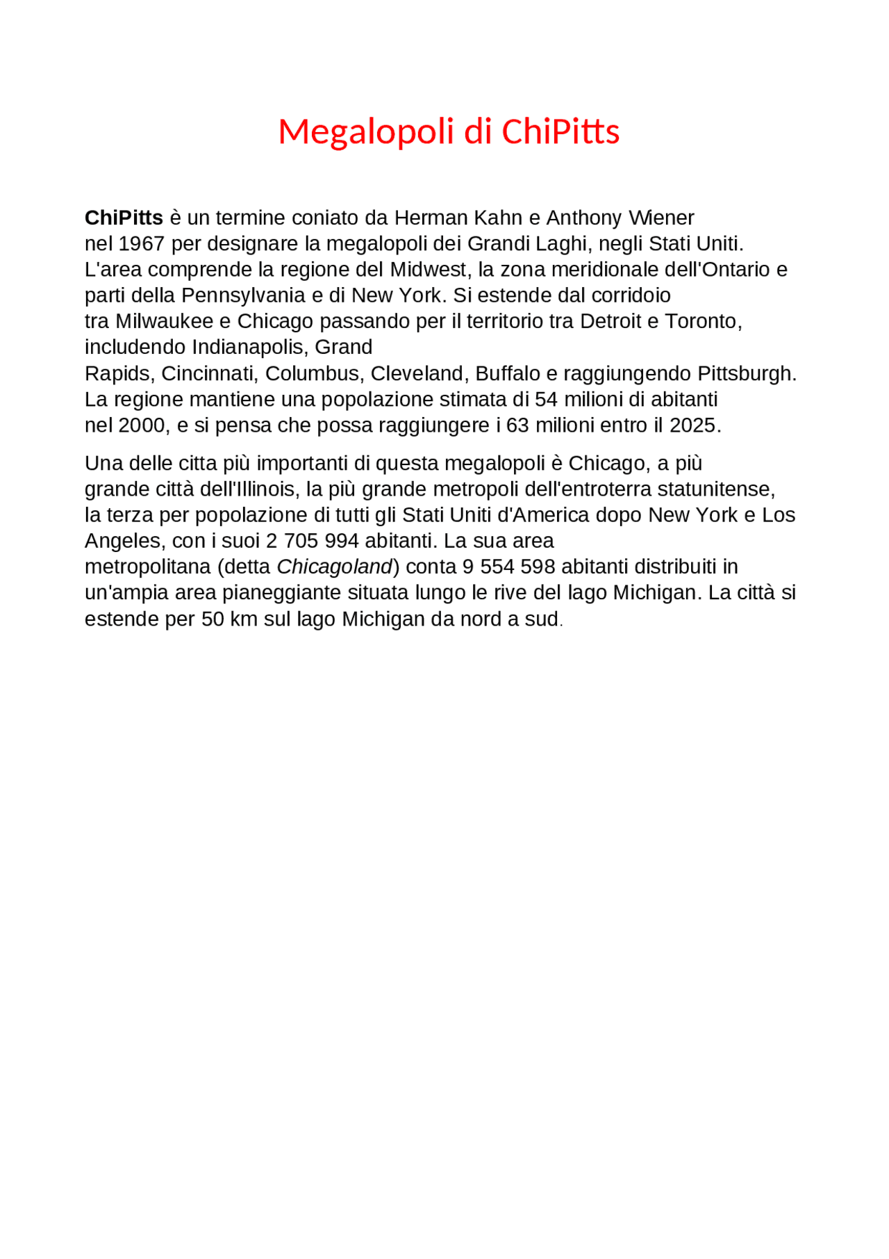 La megalopoli di chipitts | Schemi e mappe concettuali di Geografia ...