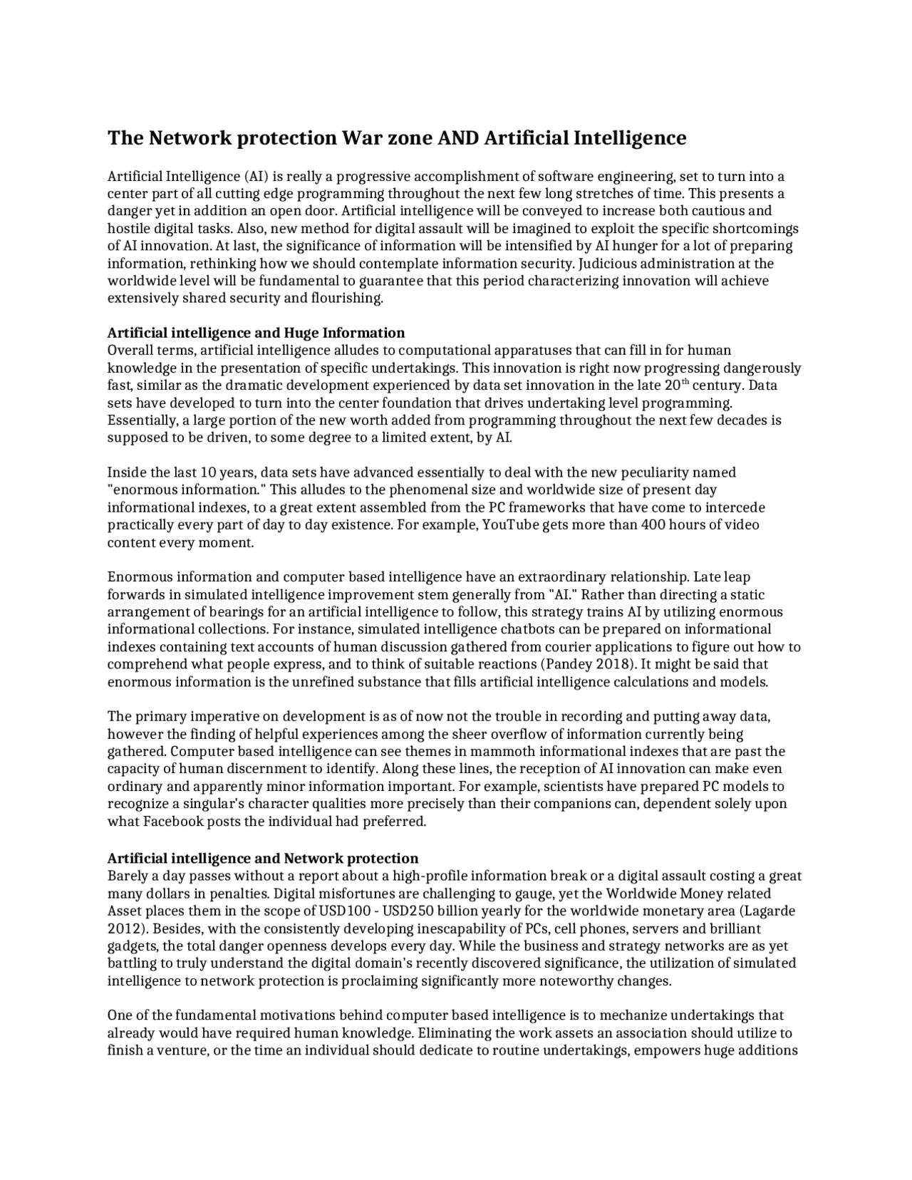 Artificial Intelligence AI - Cyber Security War Zone | Study notes ...