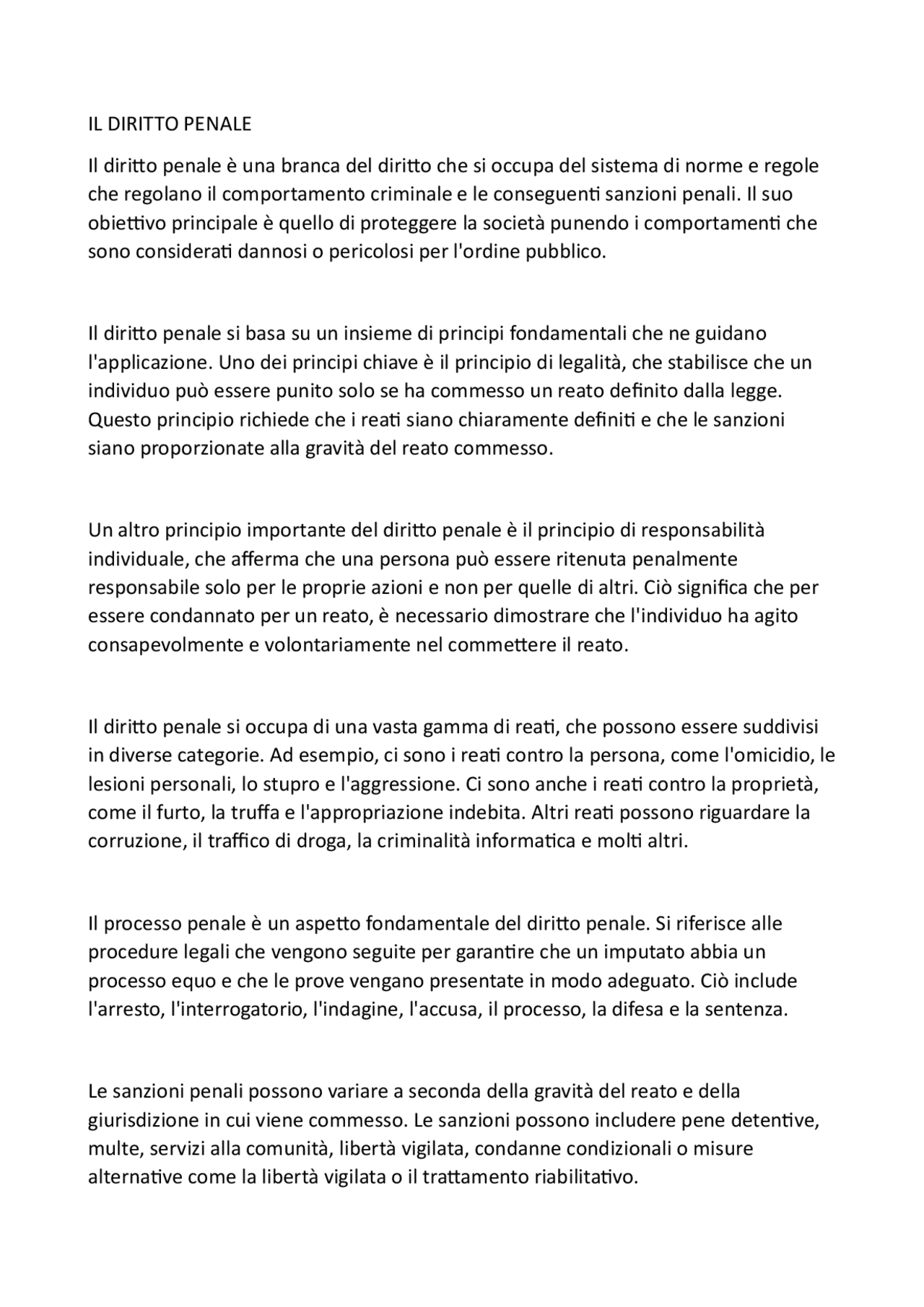 Diritto Penale Spiegazione Appunti Di Diritto Penale Docsity