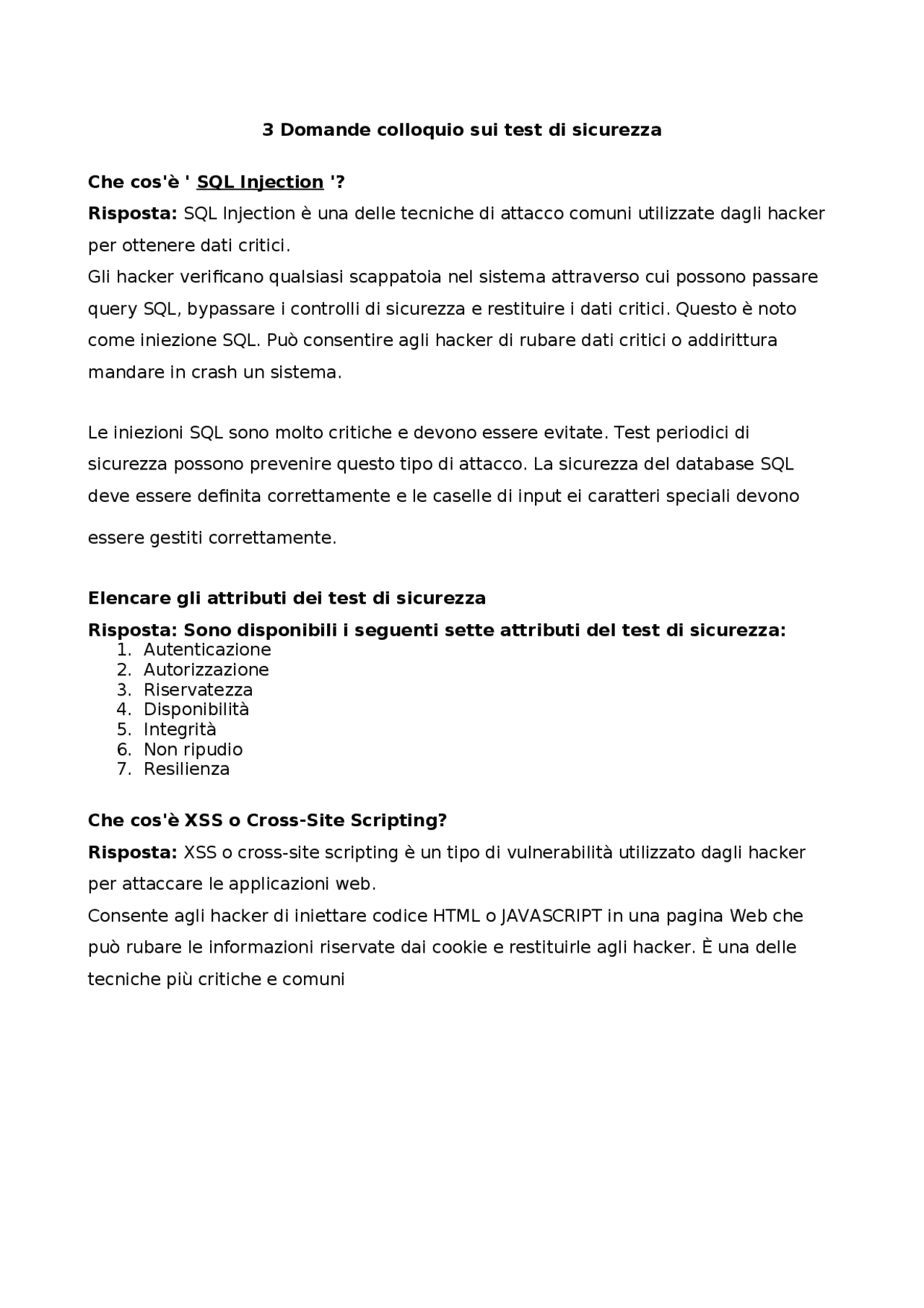 Test Di Sicurezza 3 Domande Tipiche Schemi E Mappe Concettuali Di