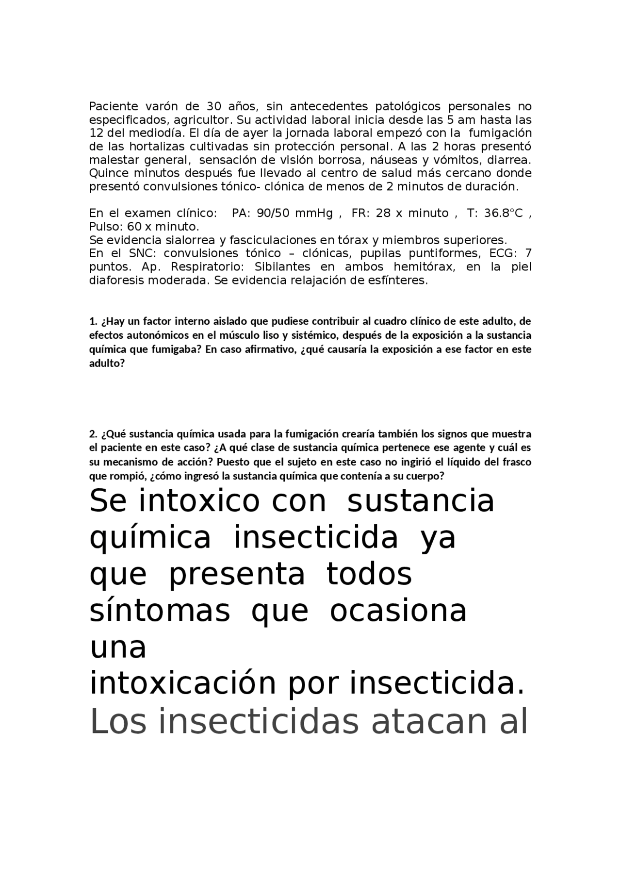 Caso Clínico De Un Caso De Un Señor De 30 Años Ejercicios De
