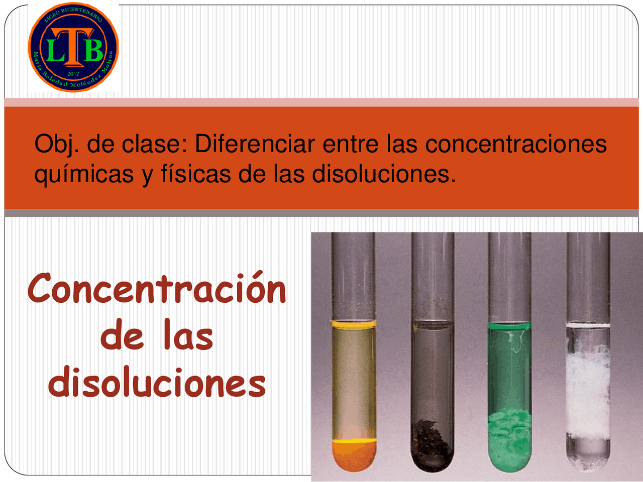Diapositivas de disoluciones | Diapositivas de Química | Docsity