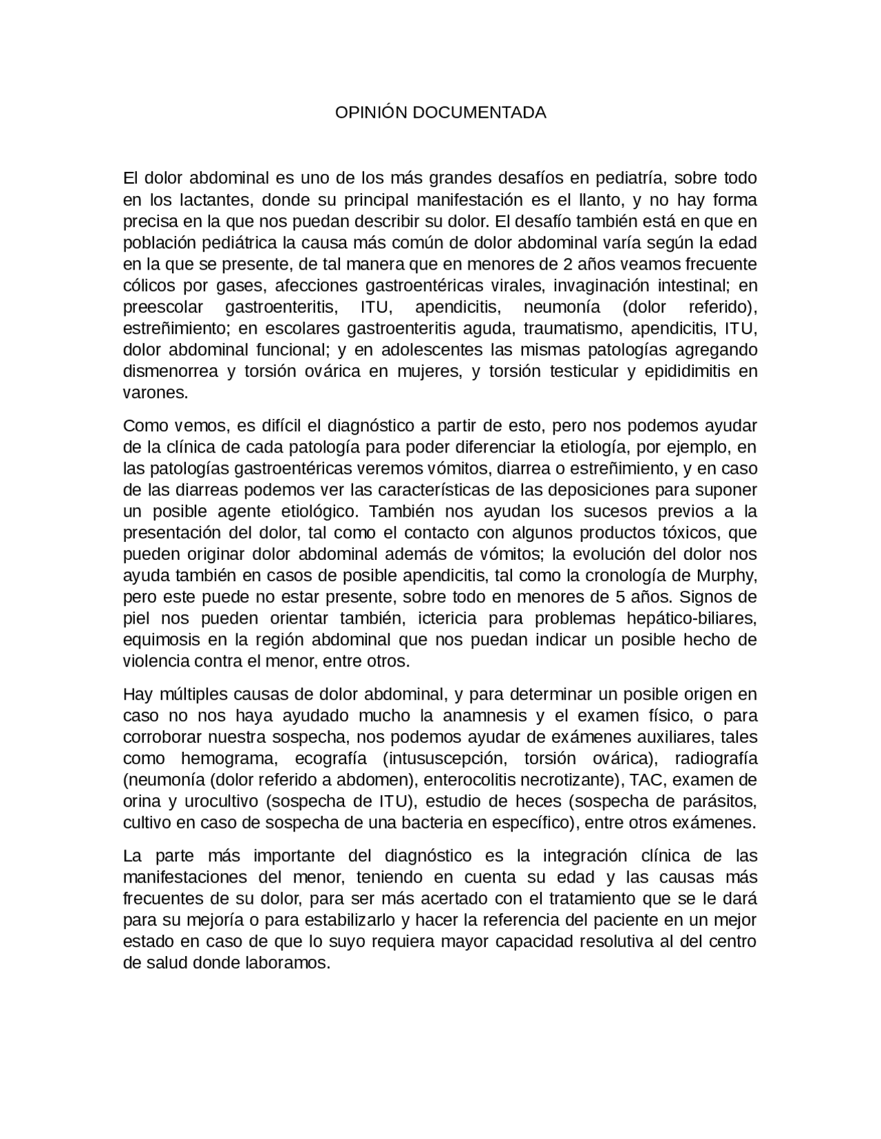 Dolor Abdominal Pediátrico Resúmenes De Pediatría Docsity