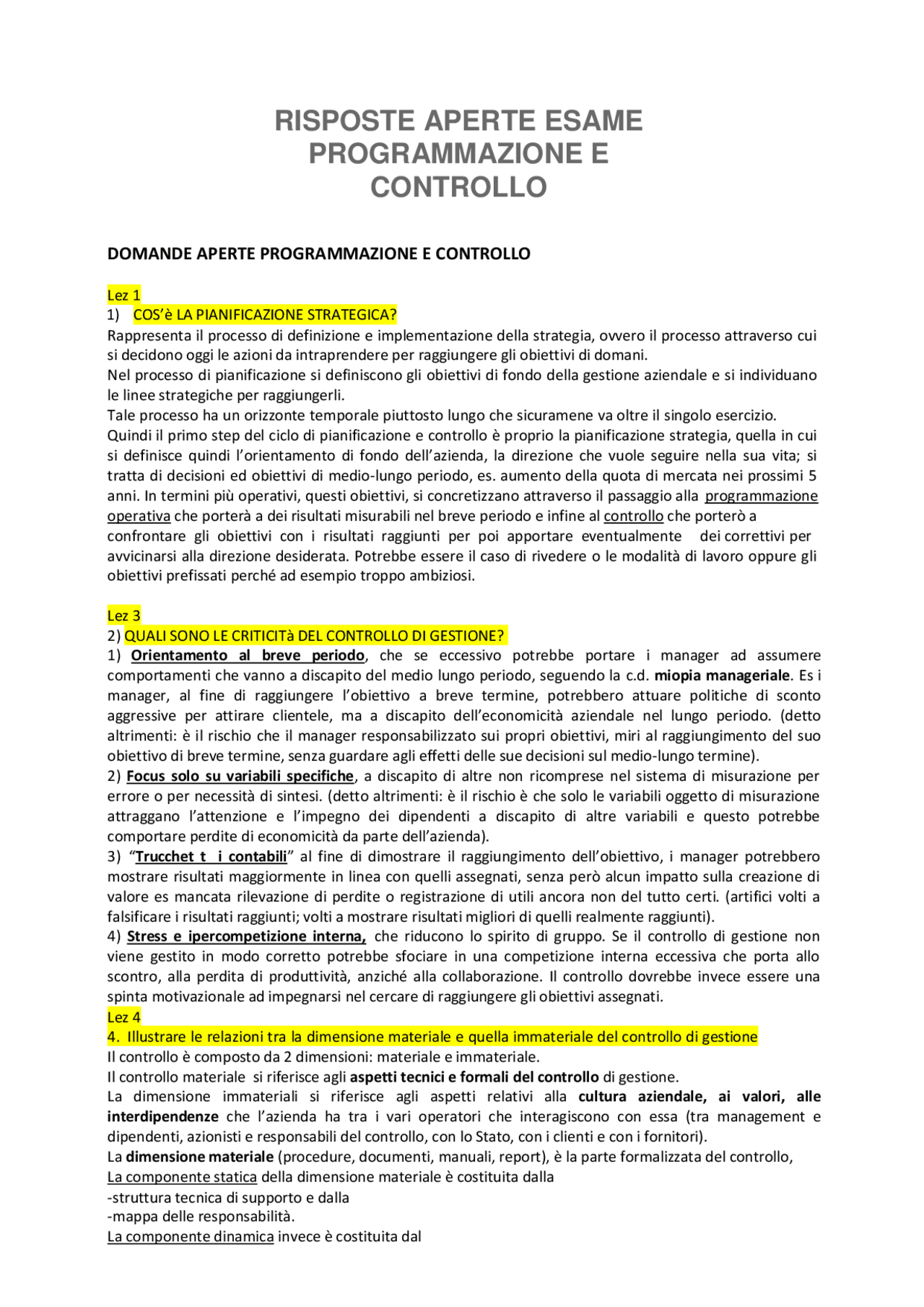 Paniere Programmazione E Controllo Docente Caserio Carlo Risp Aperte