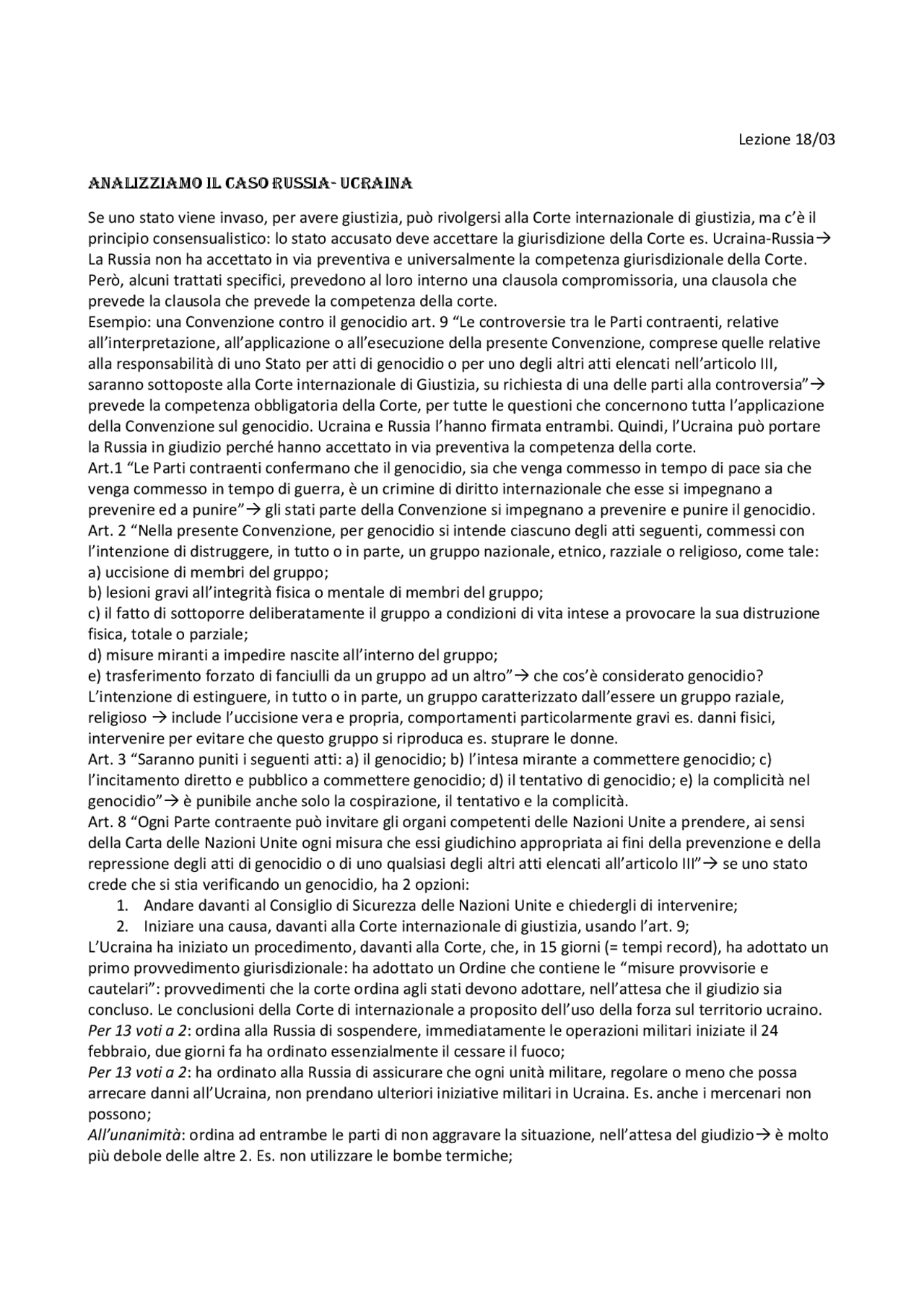 Corso Di Diritto Internazionale Seconda Parte Sbobinature Di Diritto