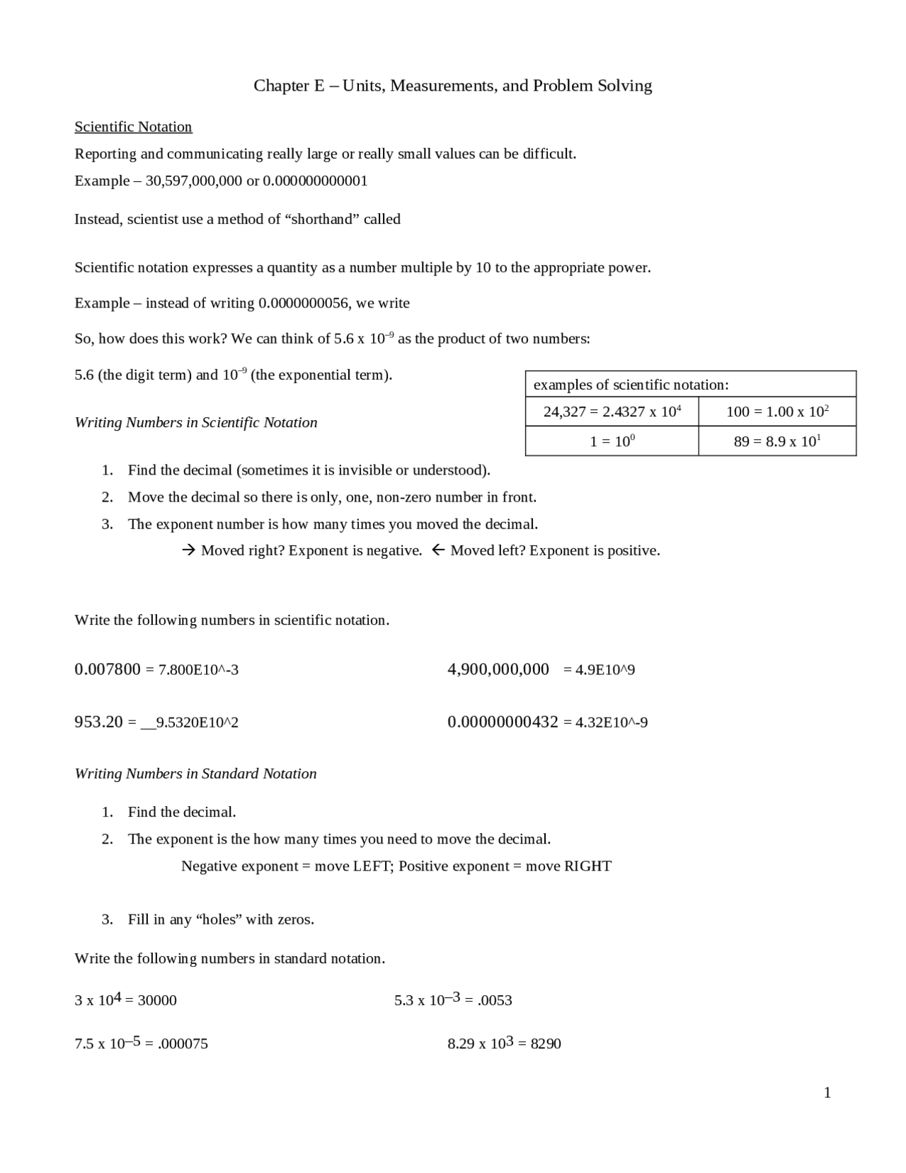 Scientific Notation and Significant Figures | Summaries Chemistry | Docsity