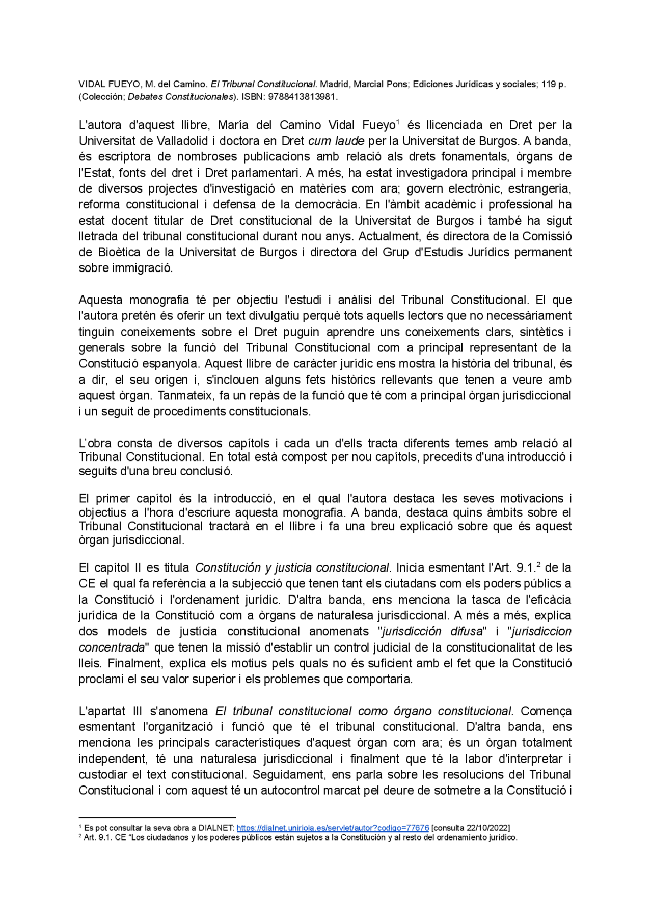 RecensiÓ TÈcniques De Treball Ejercicios De Derecho Constitucional