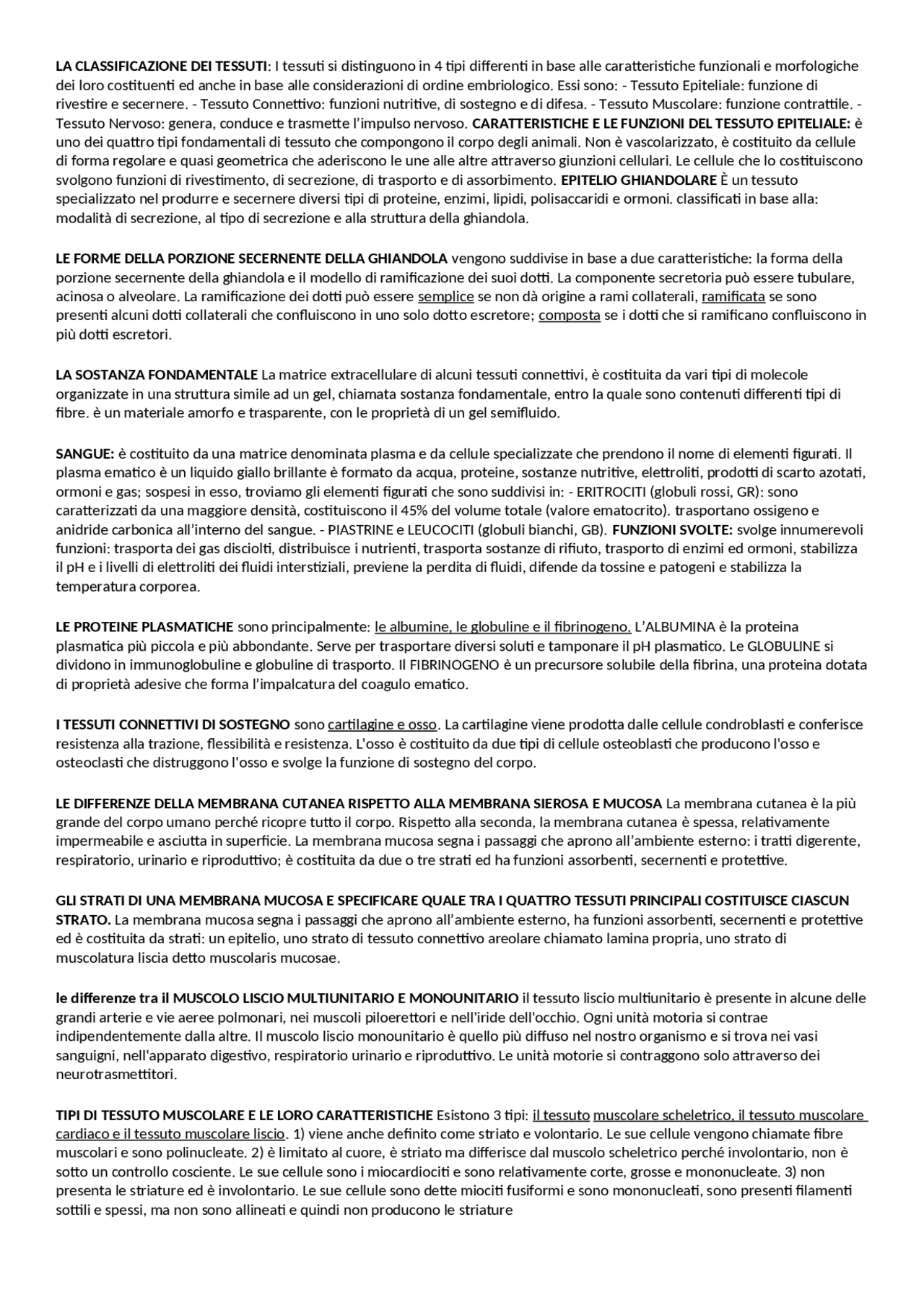 Anatomia Umana Domande Aperte Prove Desame Di Anatomia Docsity