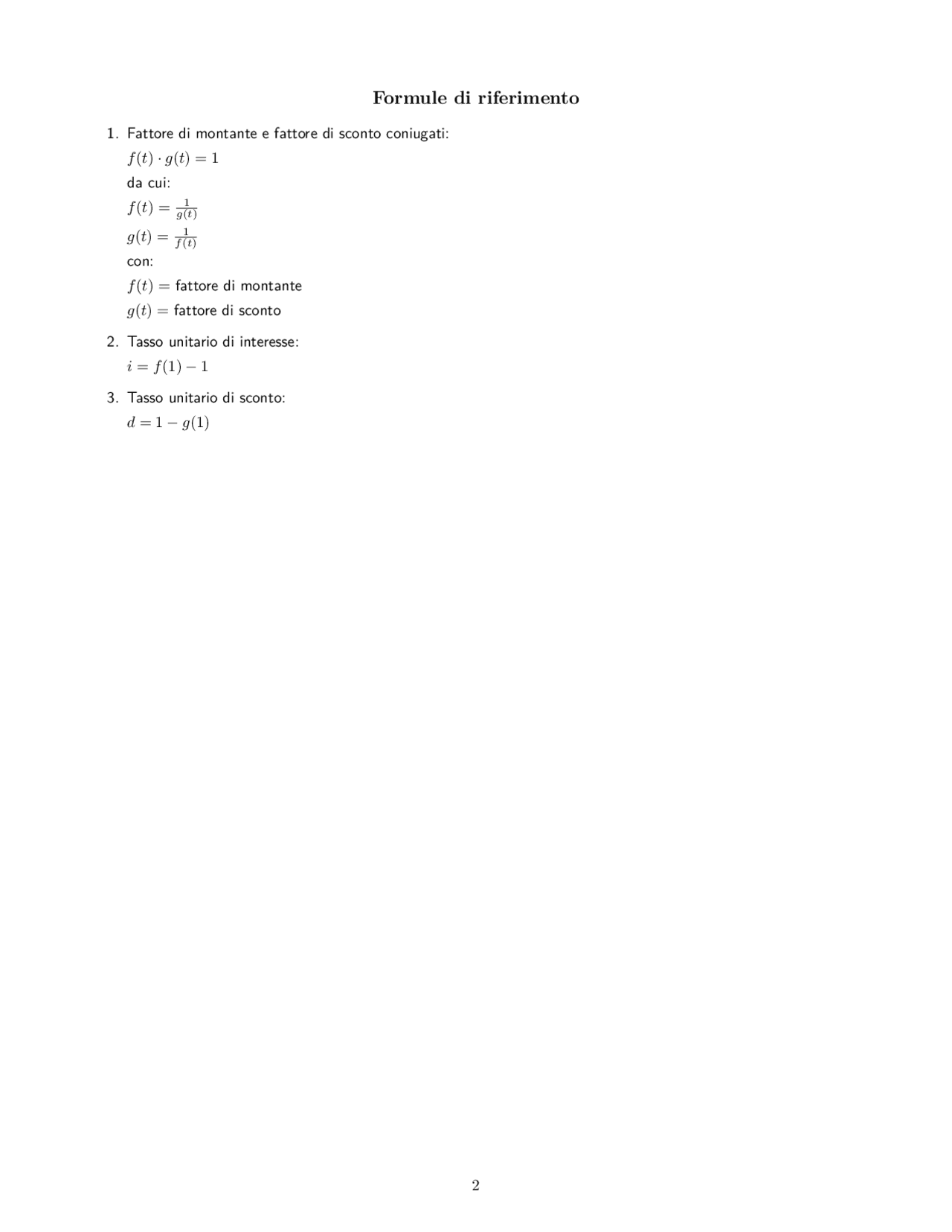 Formulario Matematica Finanziaria Schemi E Mappe Concettuali Di Matematica Finanziaria Docsity