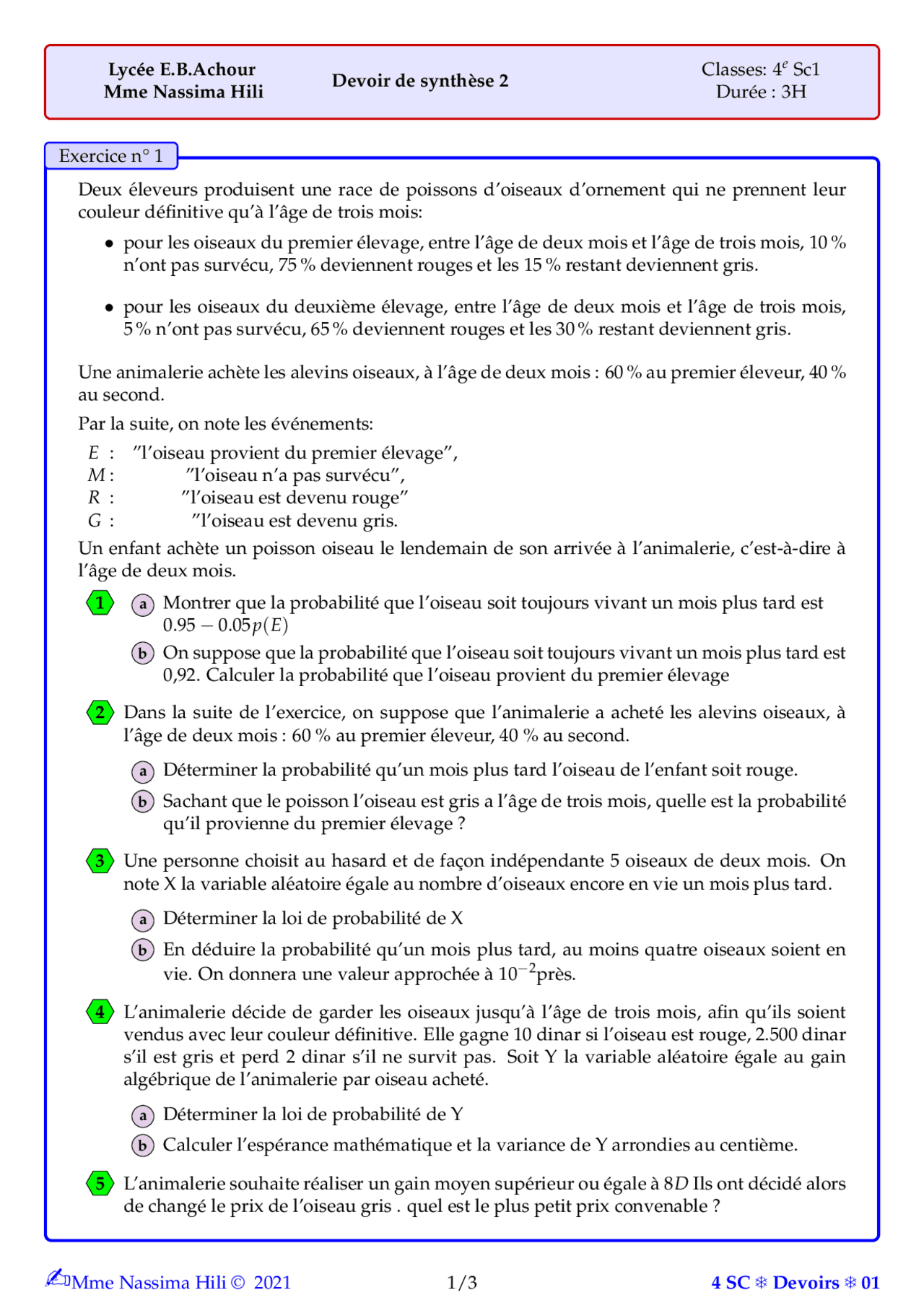Mathematics Exam 4th Year Technics Exams Mathematics Docsity