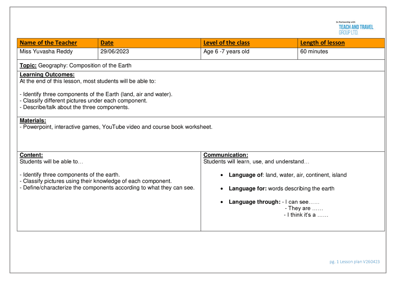 I TO I TEFL ASSIGNMENT 6 - Teaching other subjects | Cheat Sheet ...
