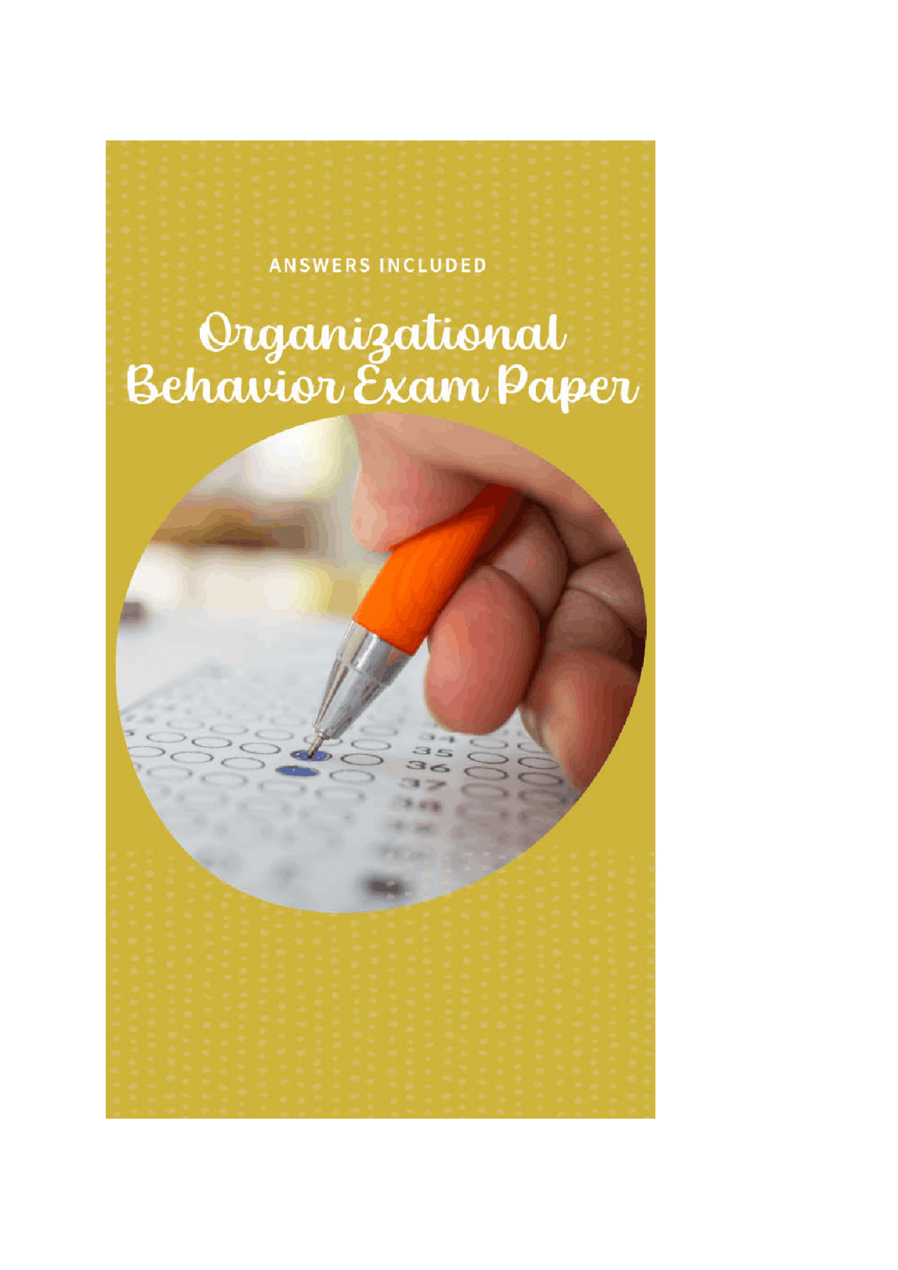 8 Exam Paper For Organizational Behavior In Bba With Answers Exams