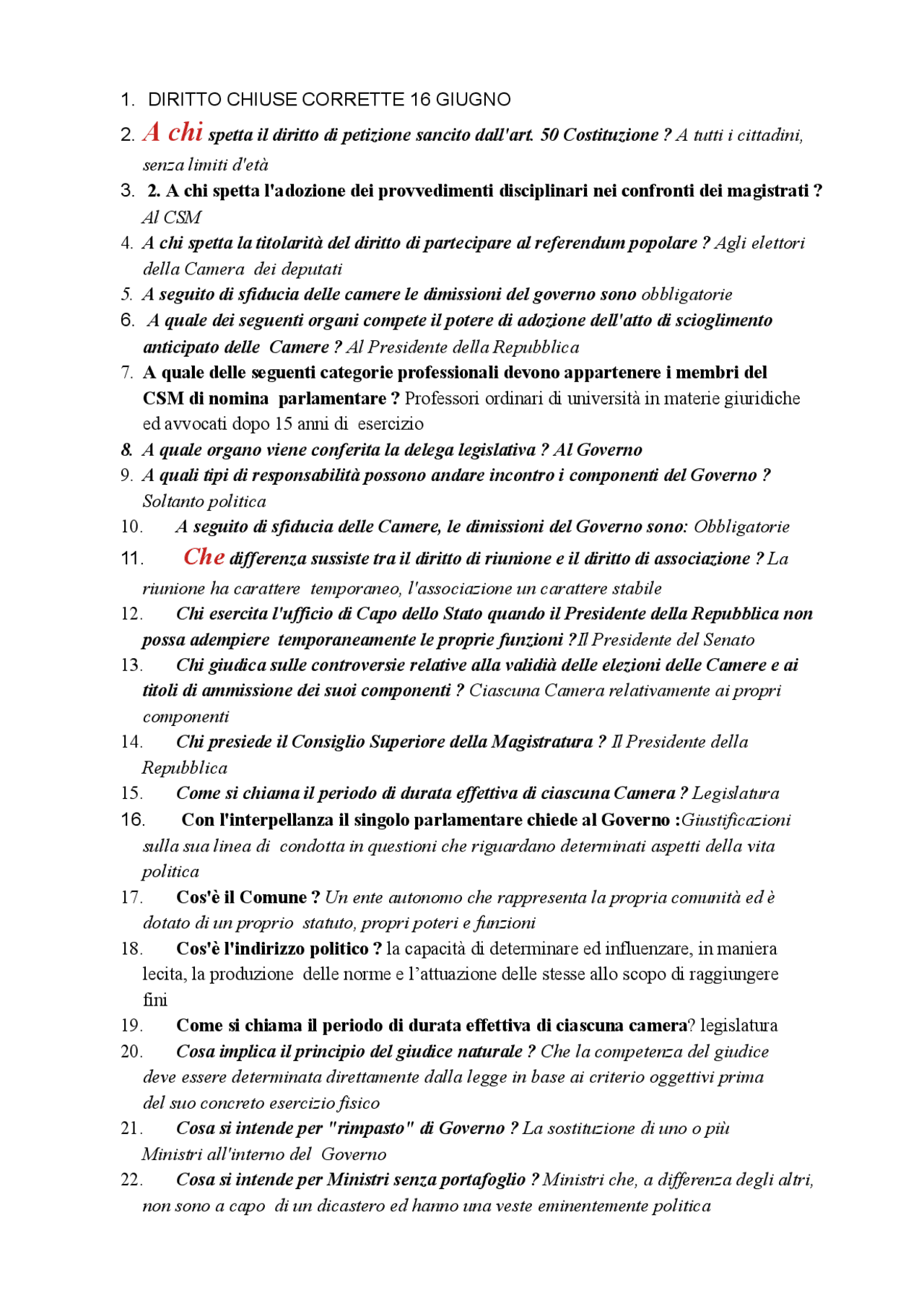 Diritto E Campus Scienze Motorie Prove Desame Di Diritto Docsity
