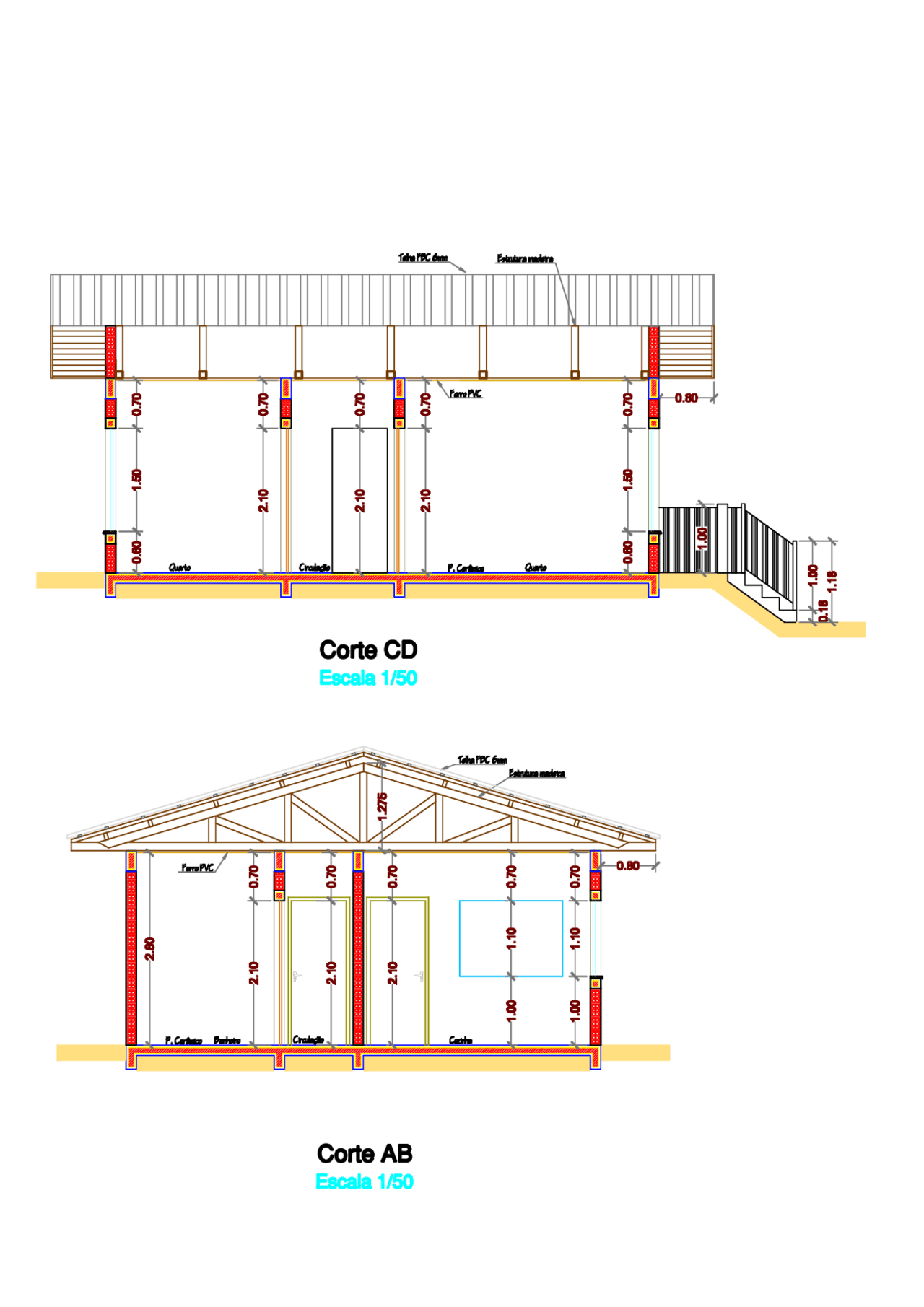 Modelo corte planta baixa | Esquemas Gerenciamento de Projetos ...