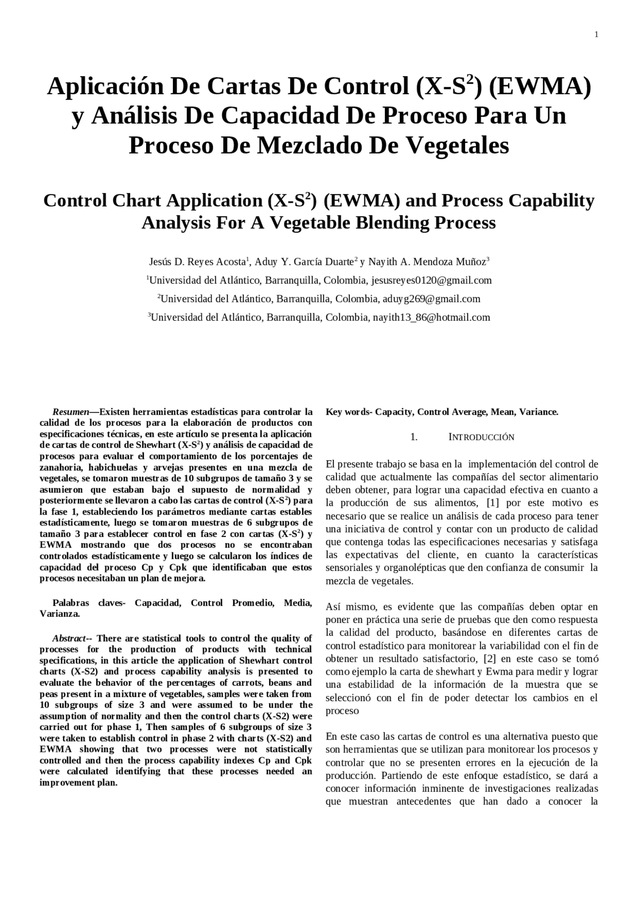 Control De Procesos Estadistico Mediante Cartas De Control E Indice De 0462