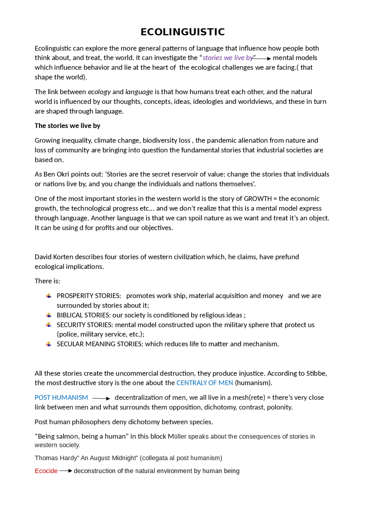 Riassunto libro "Ecolinguistic" , Arran Stibbe | Sintesi del corso di ...