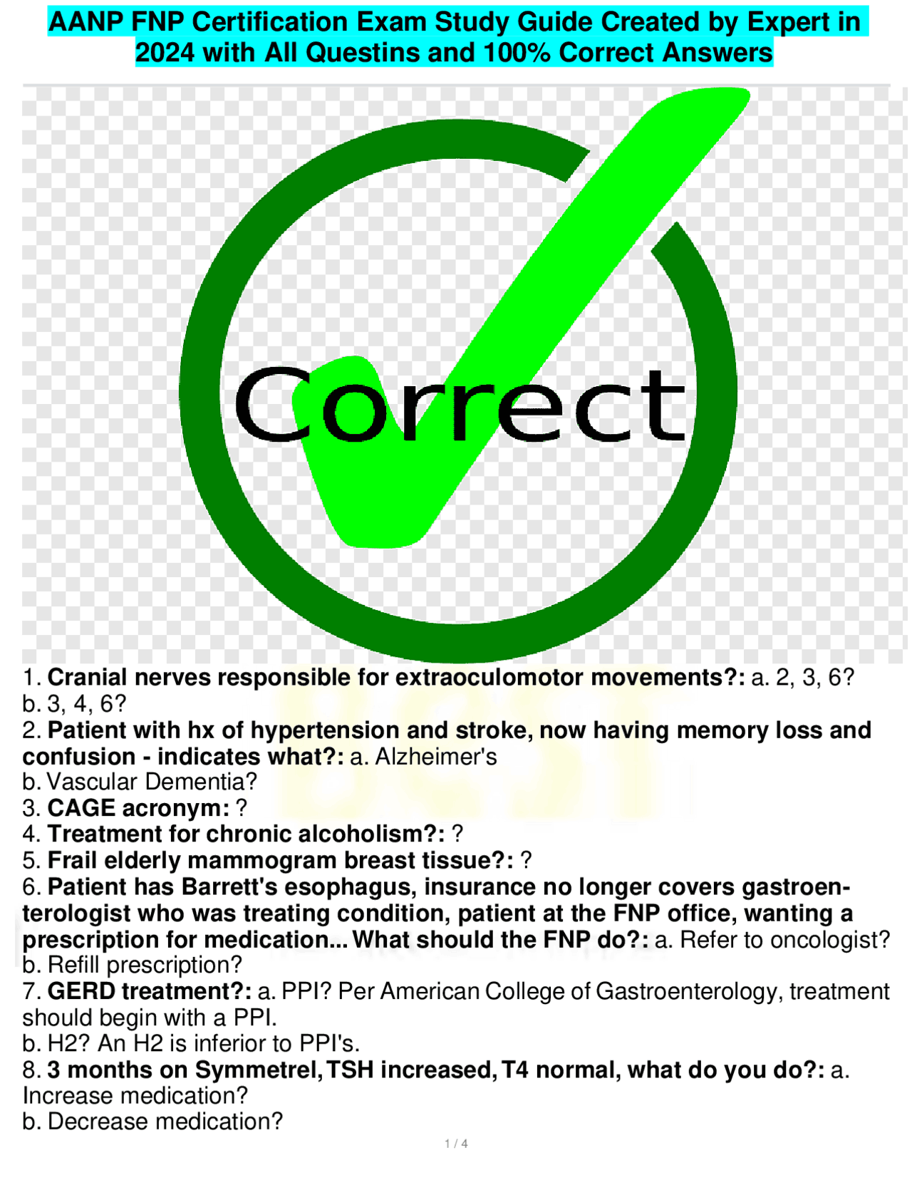 AANP FNP Certification Exam Study Guide was Created by anExpert in 2024 ...