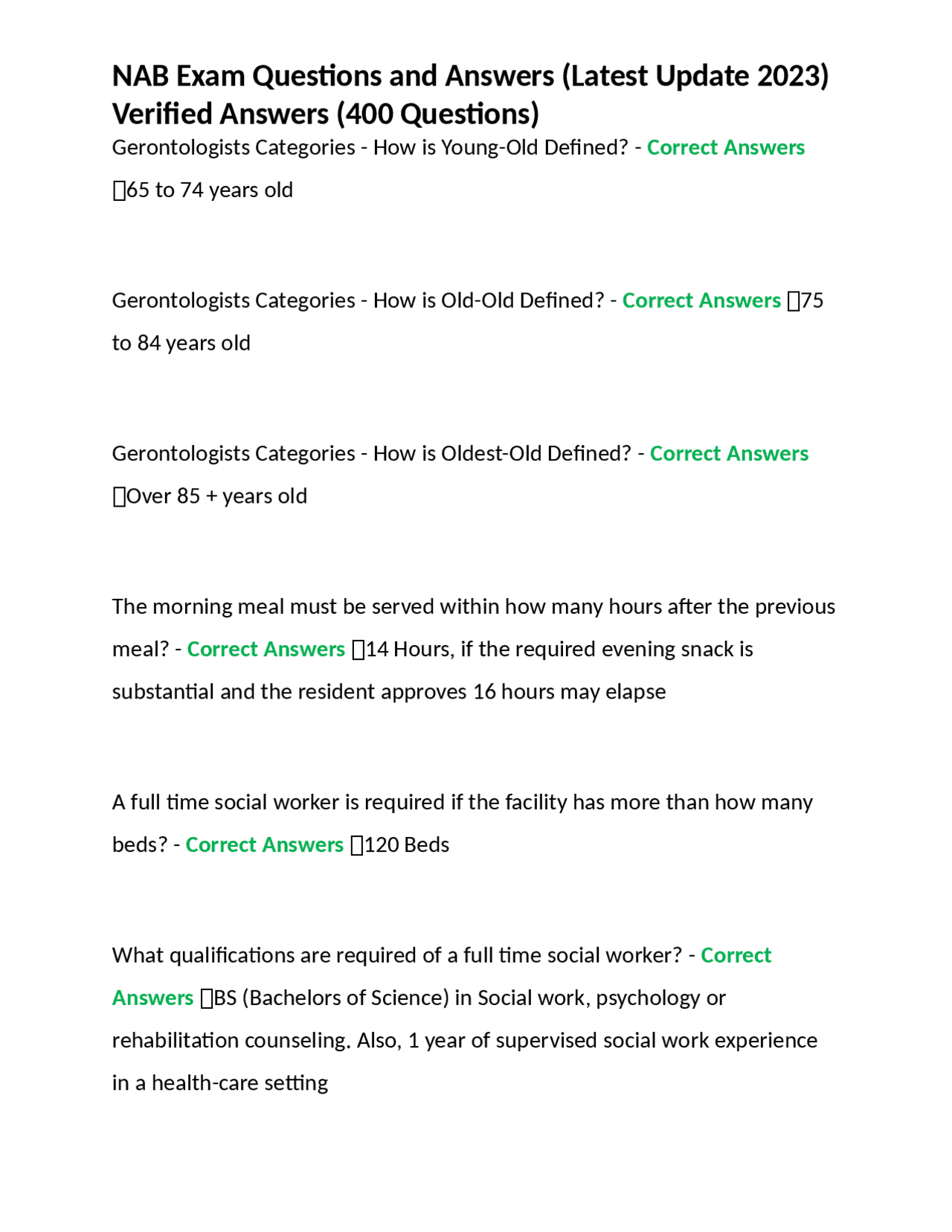 NAB Exam Questions and Answers (Latest Update 2023) Verified Answers ...