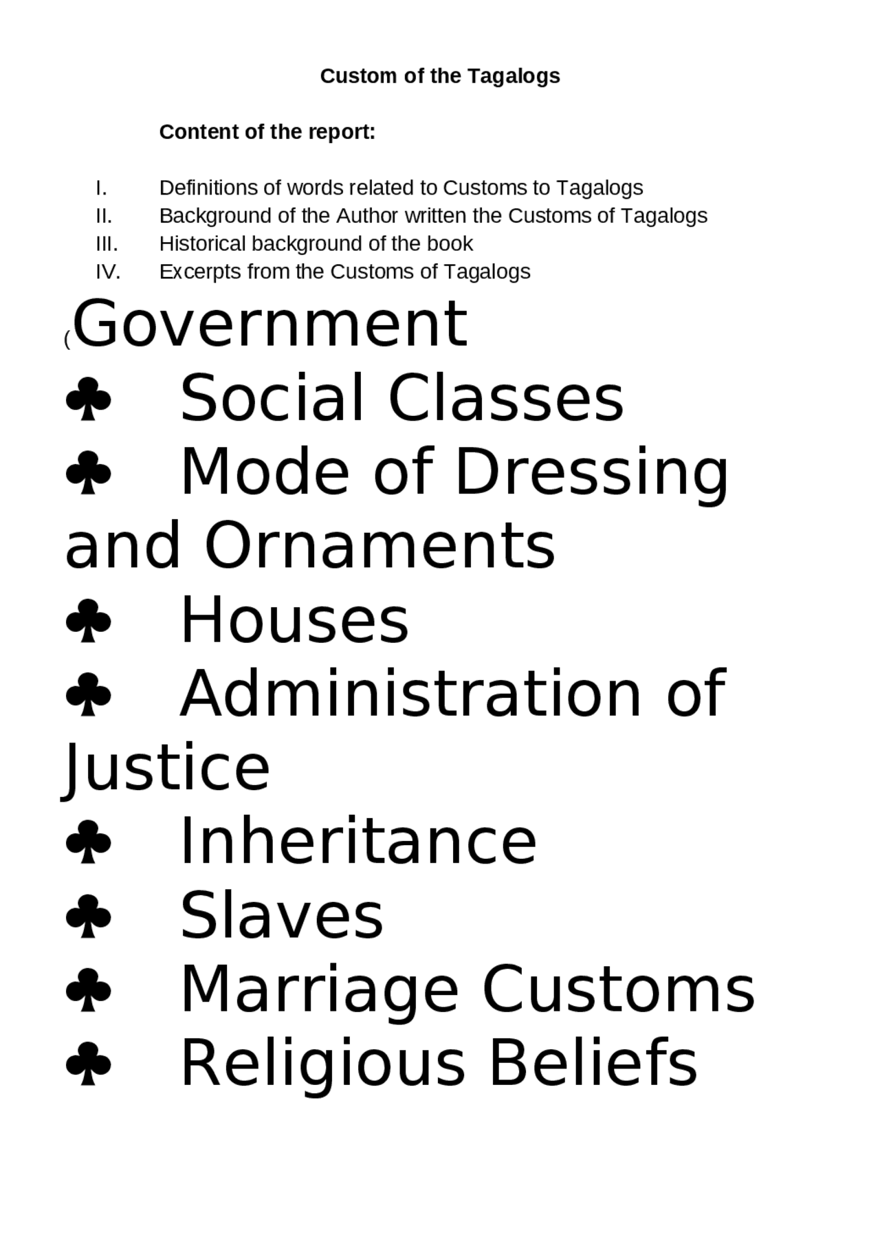 It is a notesHand out Customs of Tagalog Ano ang Pilipinas bago ang ...