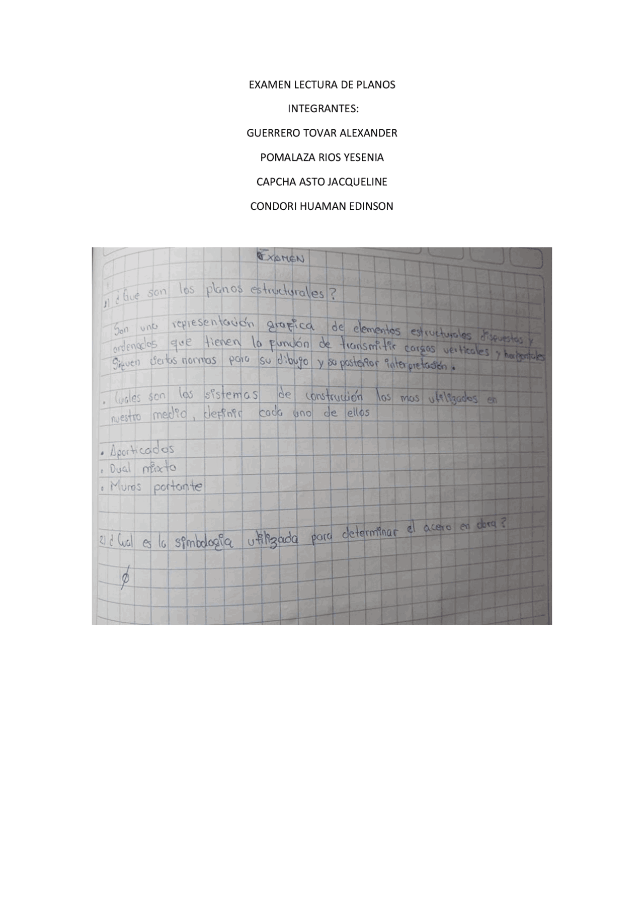 Lectura De Planos Universitario Exámenes De Toma De Decisiones Docsity