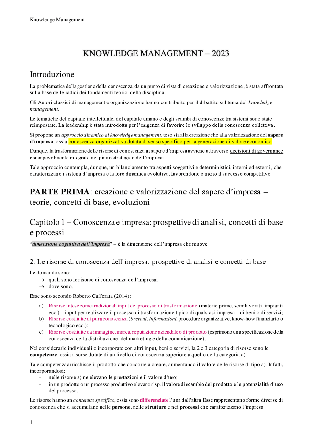 Appunti Presi A Lezione Di Knowledge Management Appunti Di Knowledge