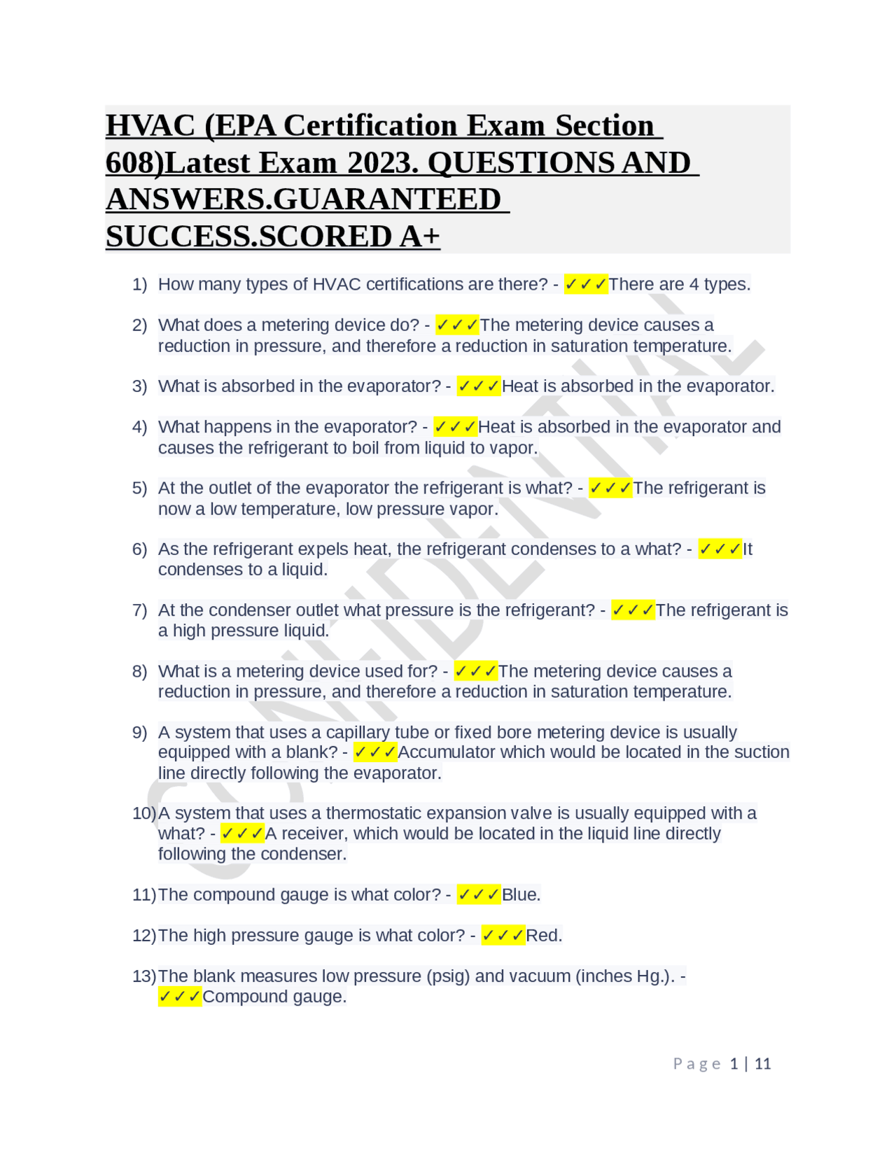 HVAC (EPA Certification Exam Section 608)Latest Exam 2023. QUESTIONS ...