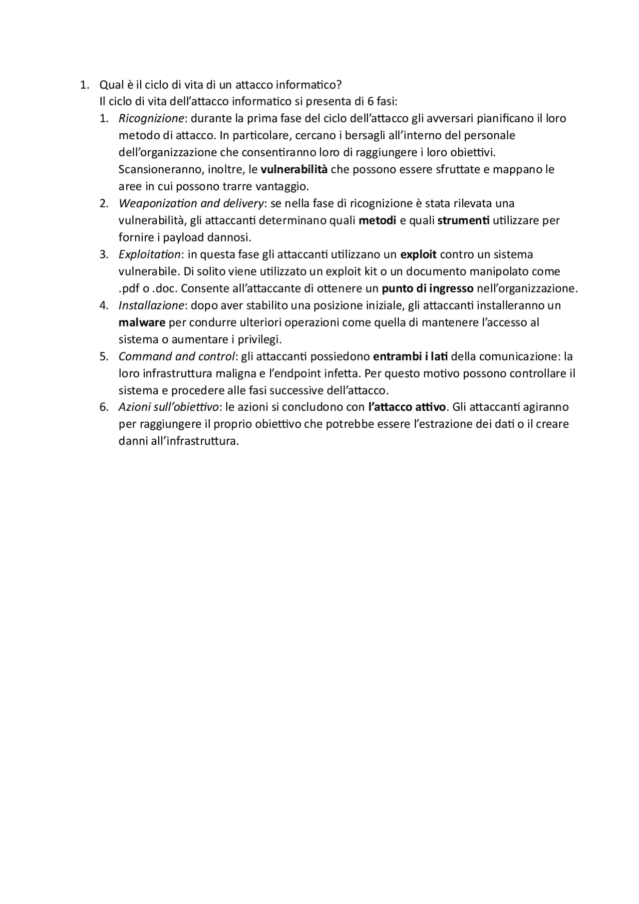 Sintesi Del Corso Ethical Hacking Schemi E Mappe Concettuali Di
