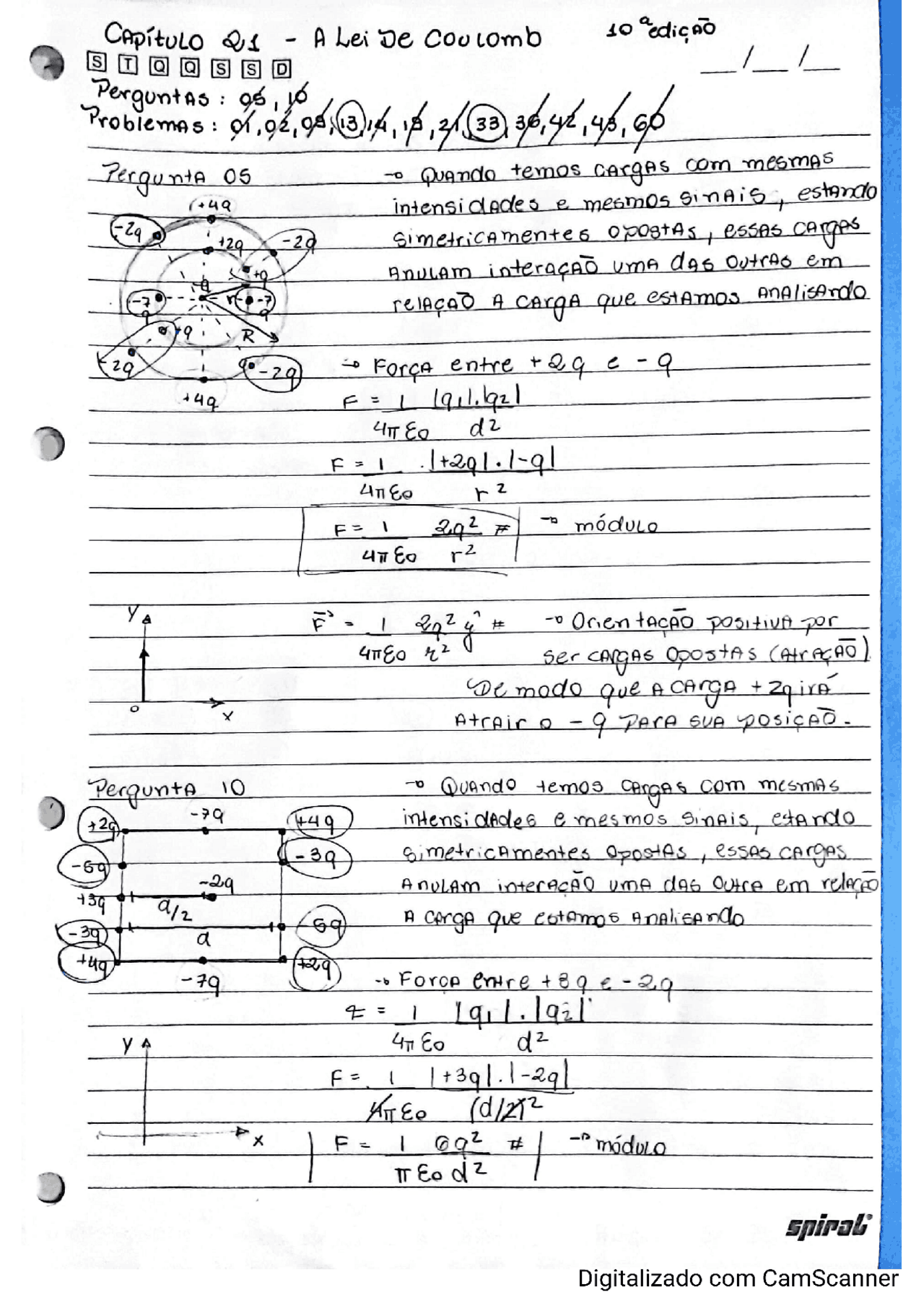 Lista Cap. 21 - Halliday | Exercícios Física | Docsity