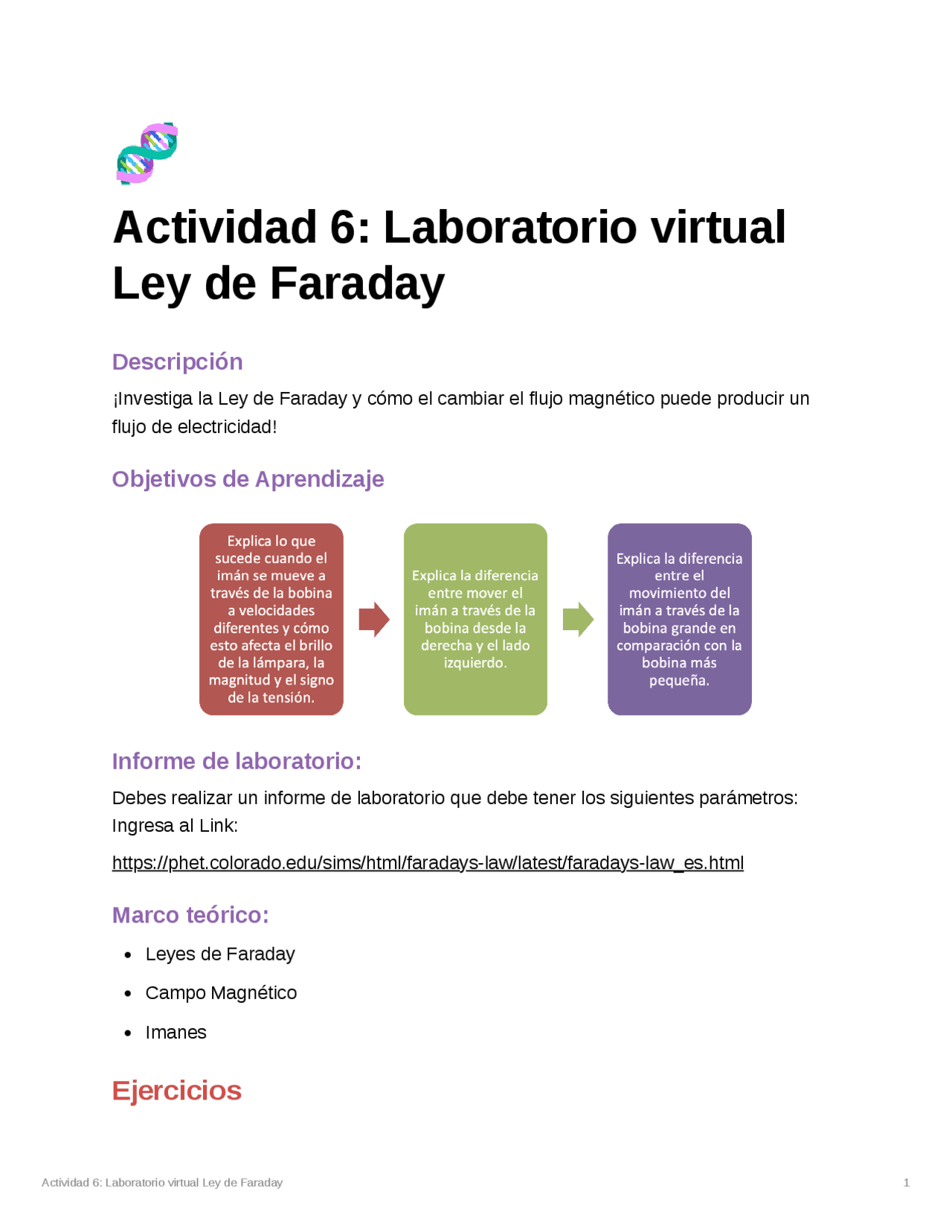 Actividad Laboratorio Virtual Ley De Faraday Ejercicios De Química