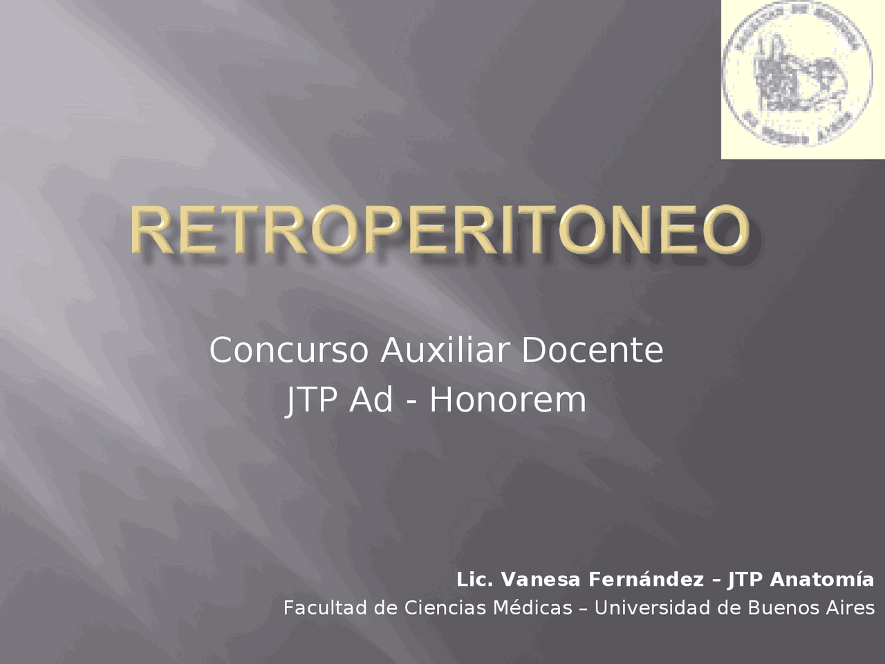 Abdomen retroperitoneo presentación | Diapositivas de Anatomía | Docsity