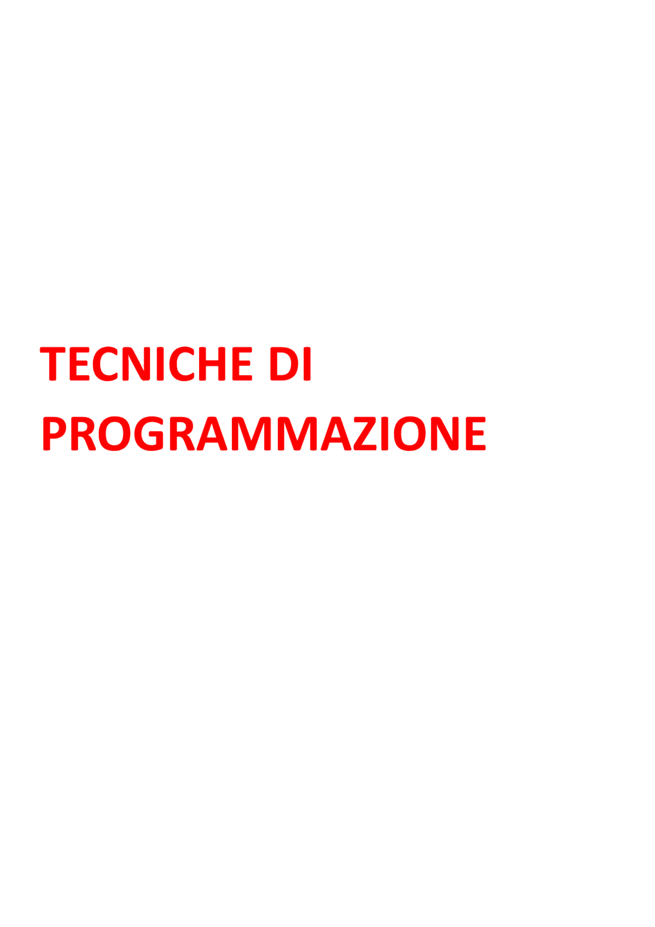 Tecniche Di Programmazione Algoritmi E Strutture Dati Appunti Di