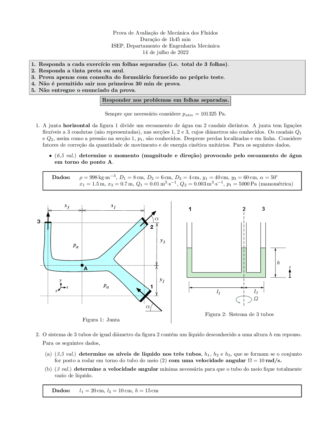 Mecânica Dos Fluidos Provas Mecânica Docsity