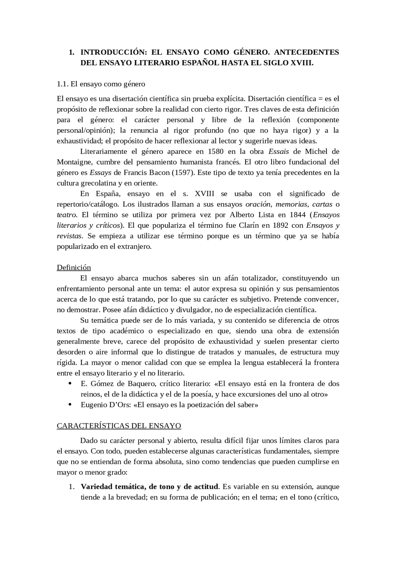 Tema 1 de El Ensayo Literario Español | Apuntes de Análisis de Textos ...
