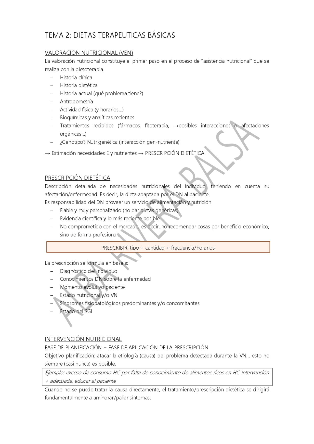 Dietas Terapéuticas Básicas Apuntes De Dietética Docsity