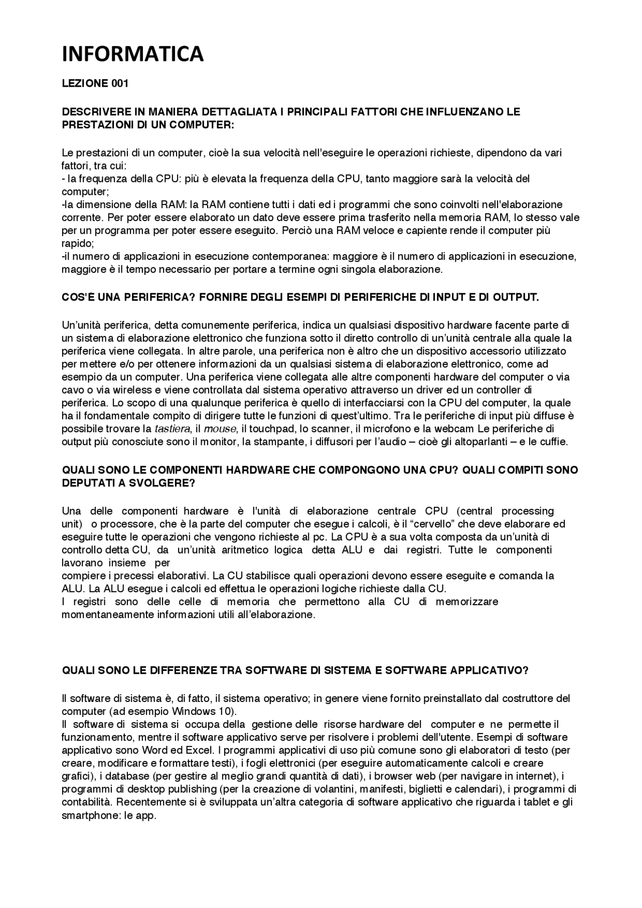 PANIERE DOMANDE APERTE INFORMATICA + DOMANDE FUORI PANIERE - BOTTERI ECAMPUS - | Panieri di ...