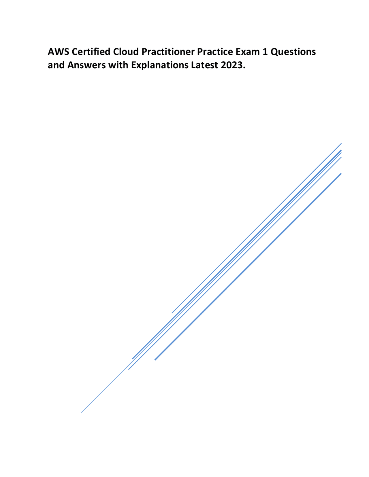 AWS Certified Cloud Practitioner Practice Exam 1 Questions and Answers ...