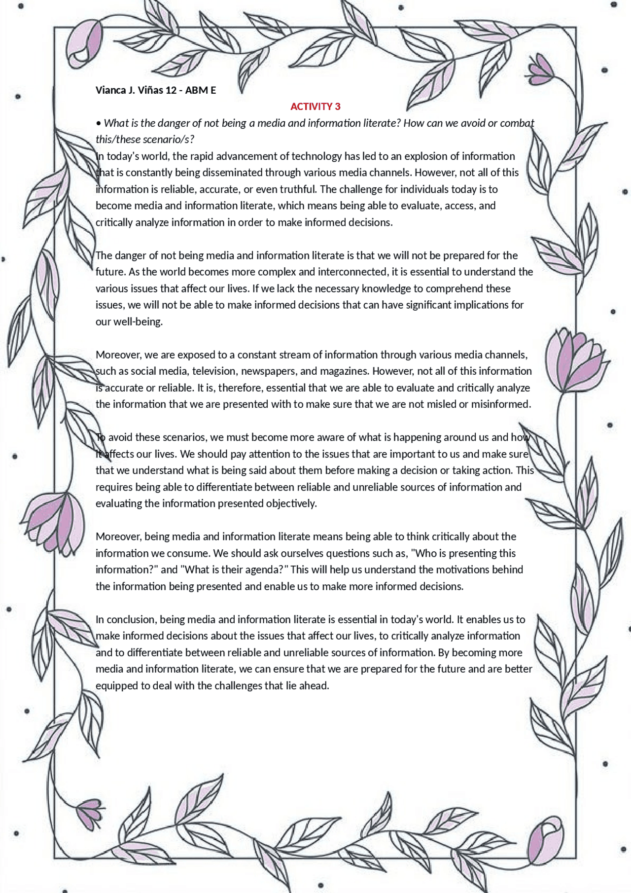 Media Literacy English Subject Cheat Sheet Technical English Docsity