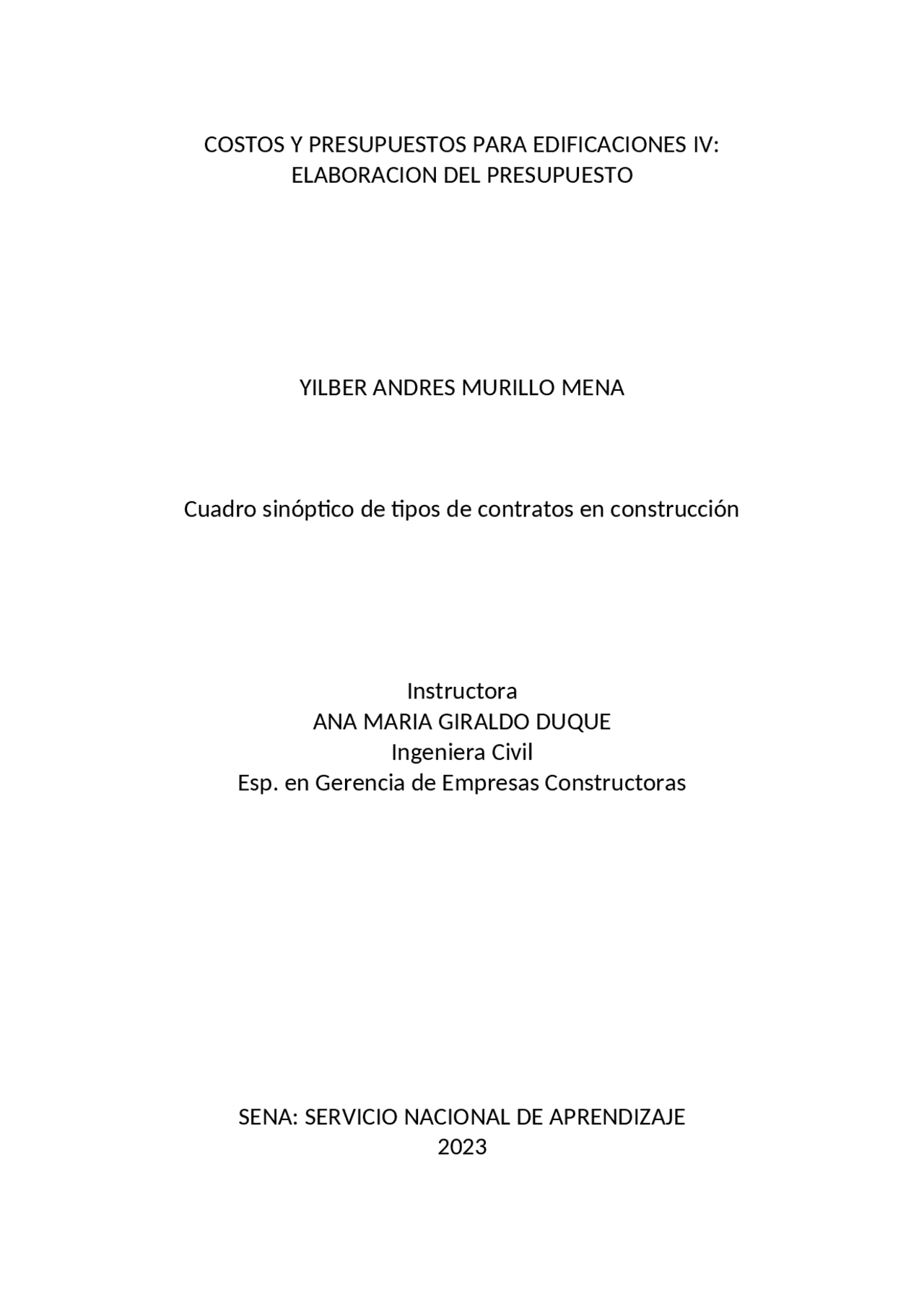 Presupuesto de obra de construciones de edificaciones | Exámenes de Análisis presupuestario y ...