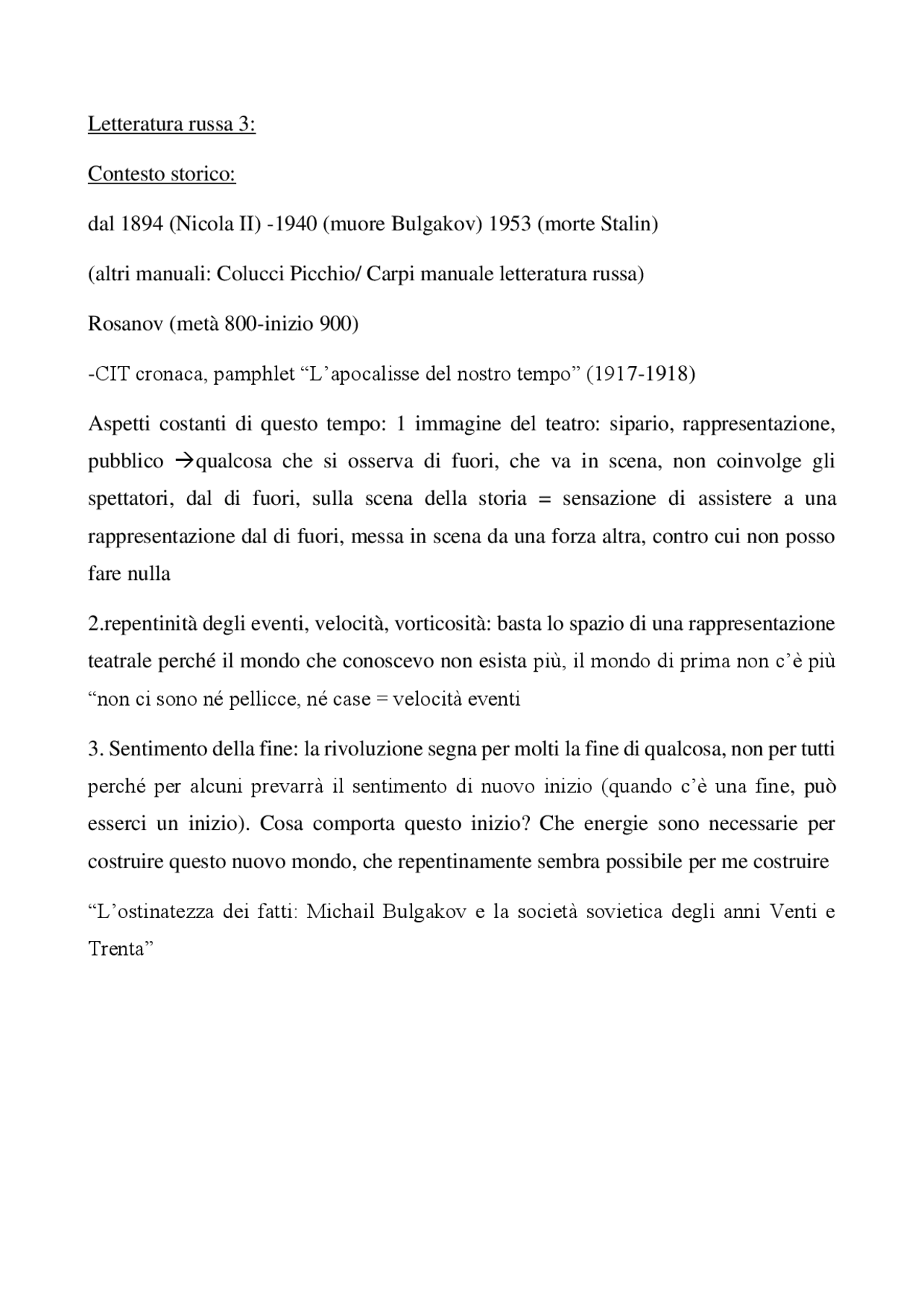 Simbolismo letteratura russa | Appunti di Letteratura Russa | Docsity