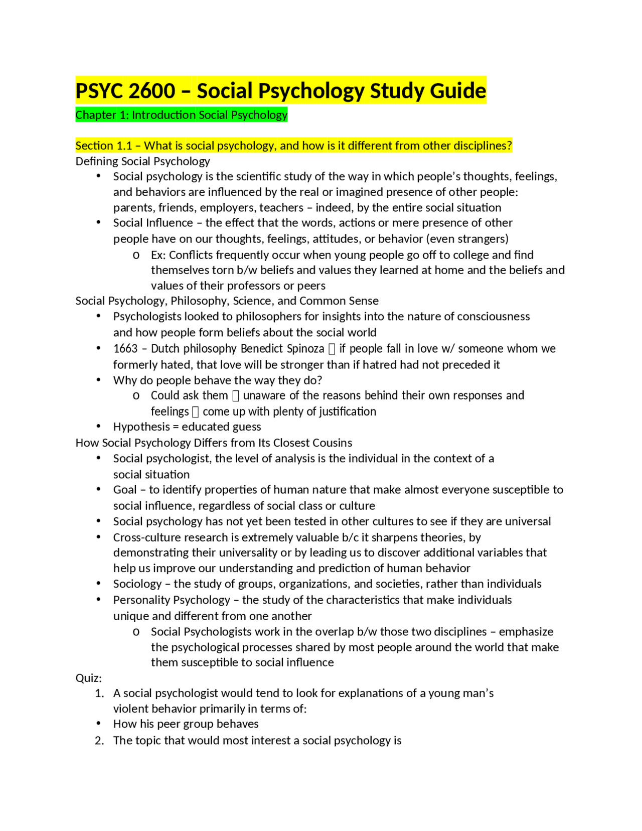 Social Psychology Introduction