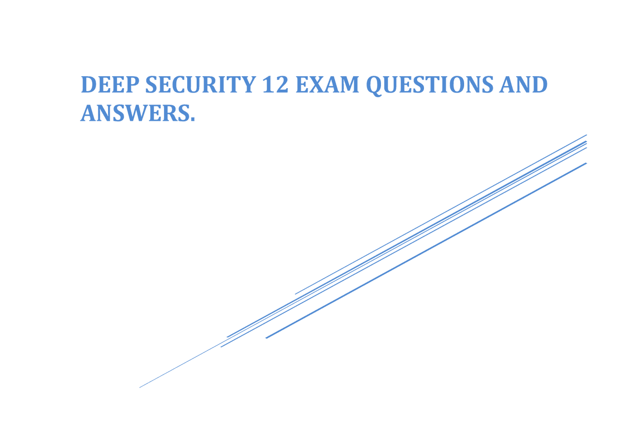 Deep Security 12 Exam Questions And Answers Exams Cryptography And System Security Docsity