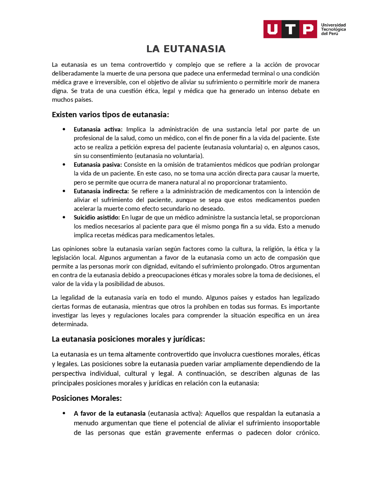 La Eutanasia Derecho Apuntes De Derecho Docsity