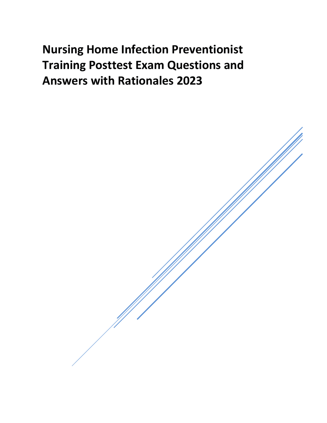 Nursing Home Infection Preventionist Training Post test Exam Questions ...